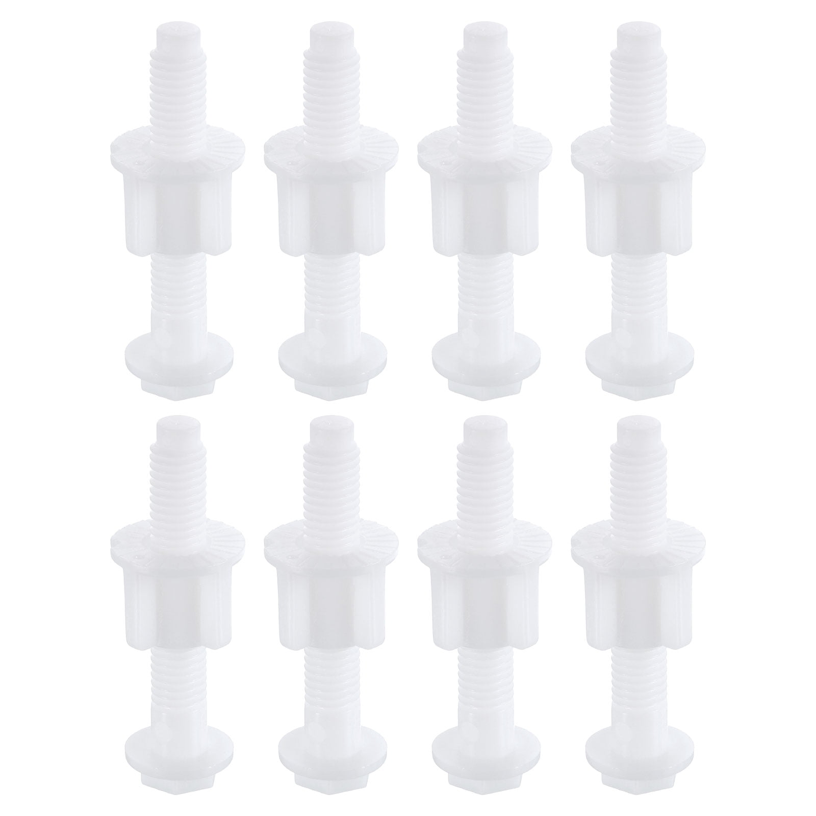 Uxcell 8Pcs Toilet Seat Hinges Screws, White Universal Plastic Toilet ...