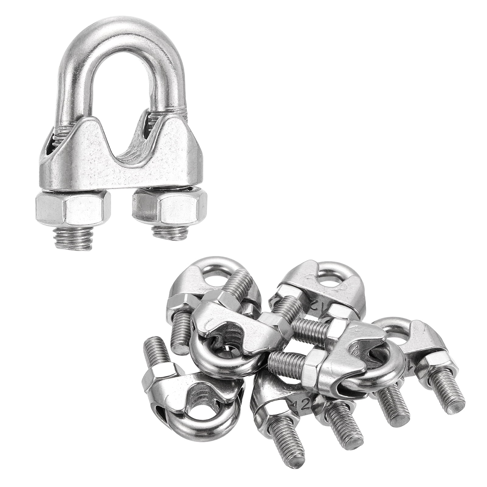 Uxcell 8Pcs Wire Rope Cable Clip Clamps 1/2 Inch M12 Small 304 ...