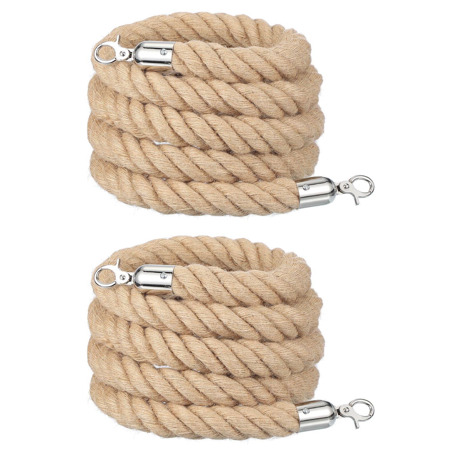 Uxcell 8ft x 1.1 Inch Braided Jute Stanchion with Snap Hooks Crowd ...