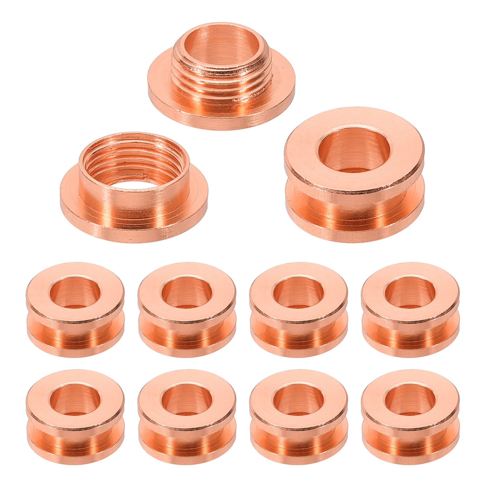 Uxcell 8mm(1/3 inch) Solid Brass Hole Eyelets, 10 Pcs Flat Self Backing ...