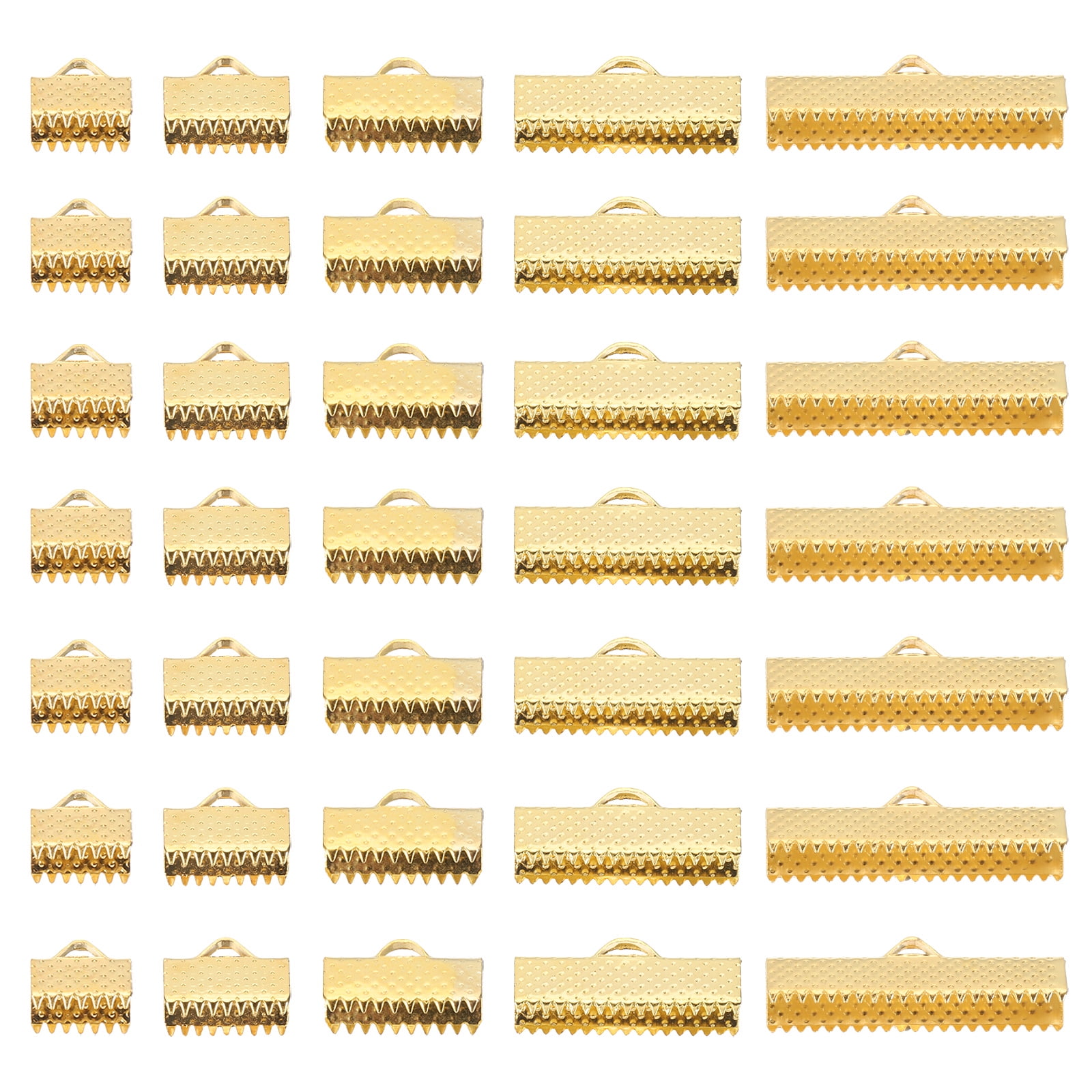 Uxcell 8mm/10mm/13mm/20mm/25mm Ribbon Ends Crimp Clamp 150pcs Pinch ...