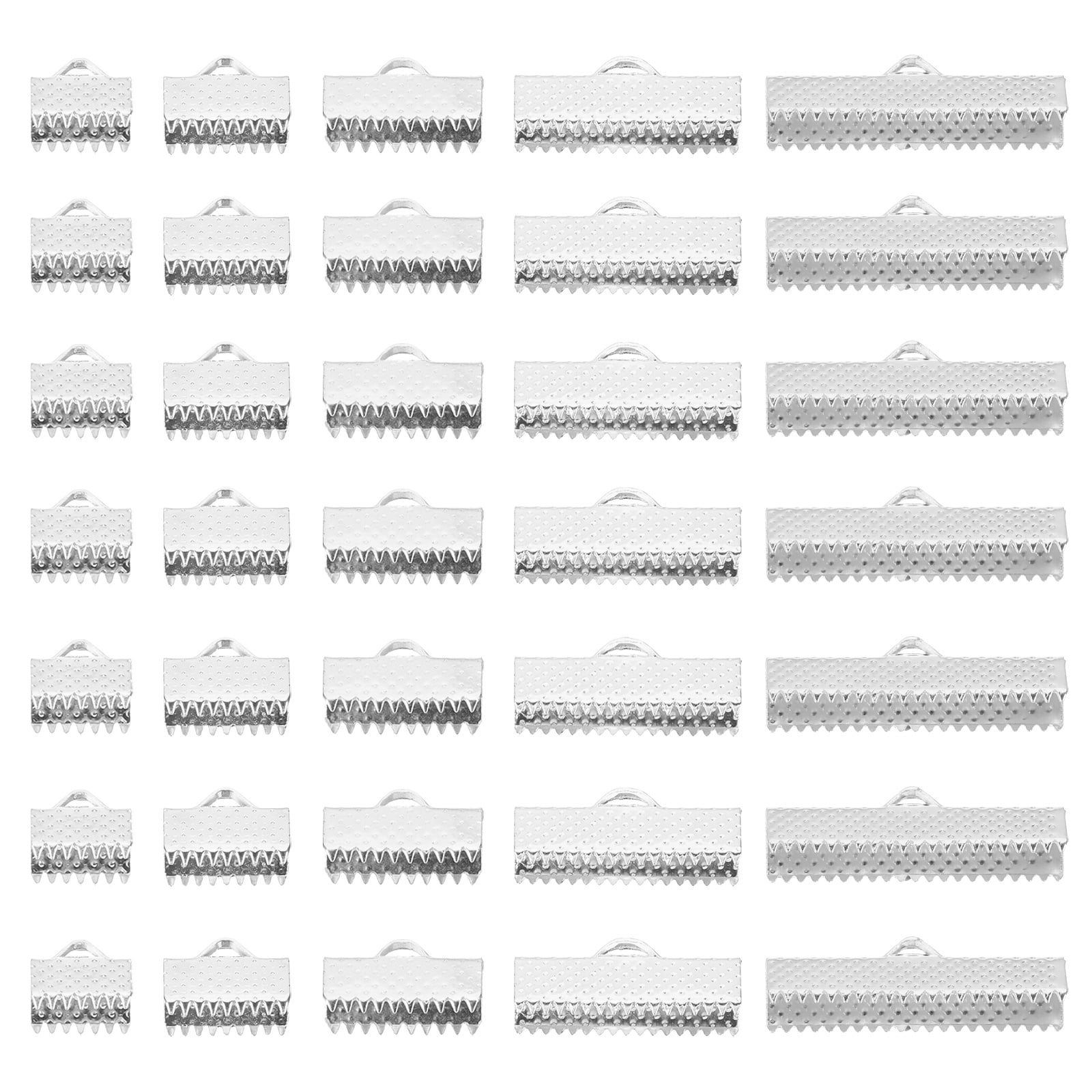 Uxcell 8mm/10mm/13mm/20mm/25mm Ribbon Ends Crimp Clamp 300pcs Pinch ...