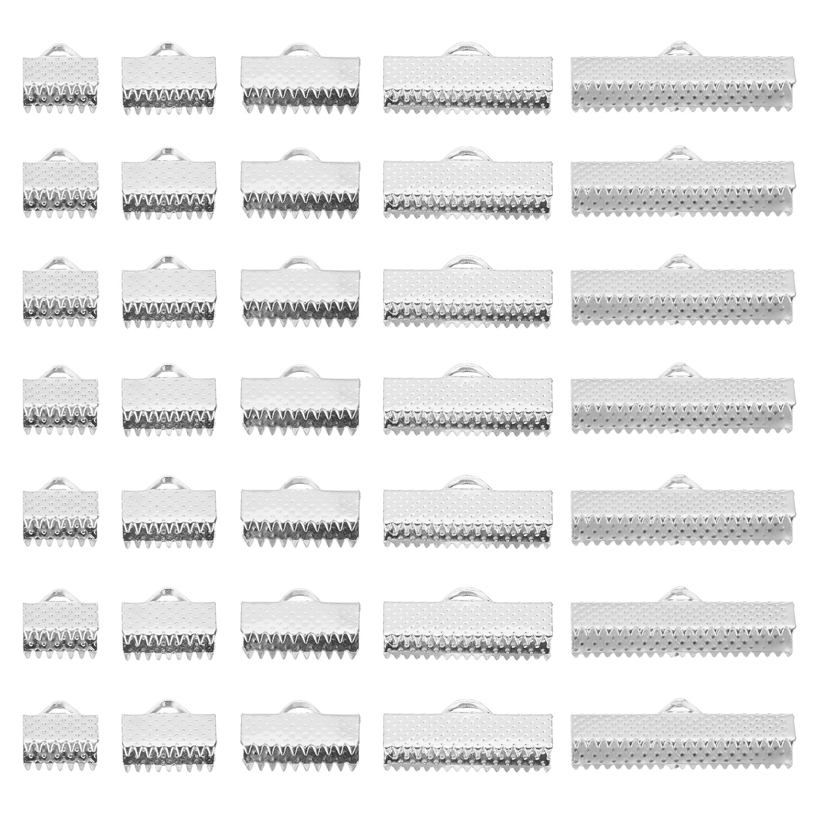 Uxcell 8mm/10mm/13mm/20mm/25mm Ribbon Ends Crimp Clamp 300pcs Pinch ...
