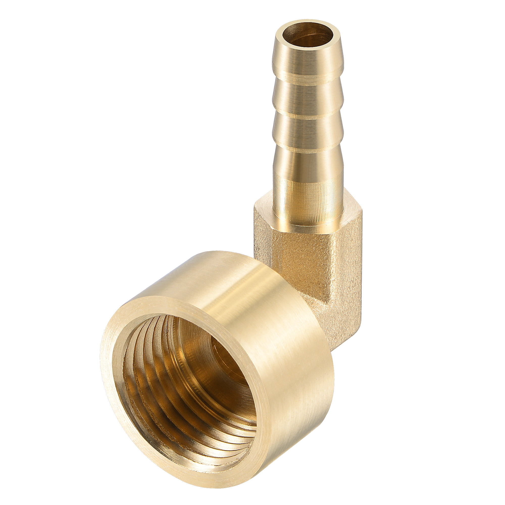Uxcell 8mm Barbed x G1/2 Female Thread Brass Hose Barb Fitting Elbow ...