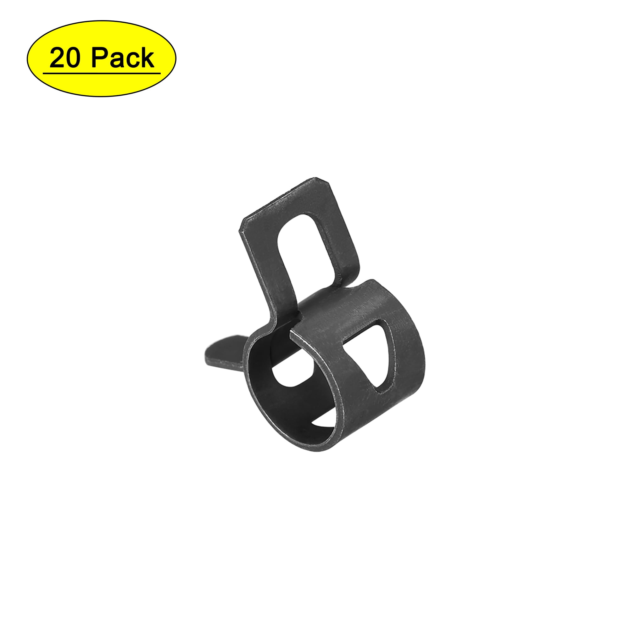Uxcell 8mm Black Steel Band Spring Clamp for Fuel Line Silicone Hose 20 ...