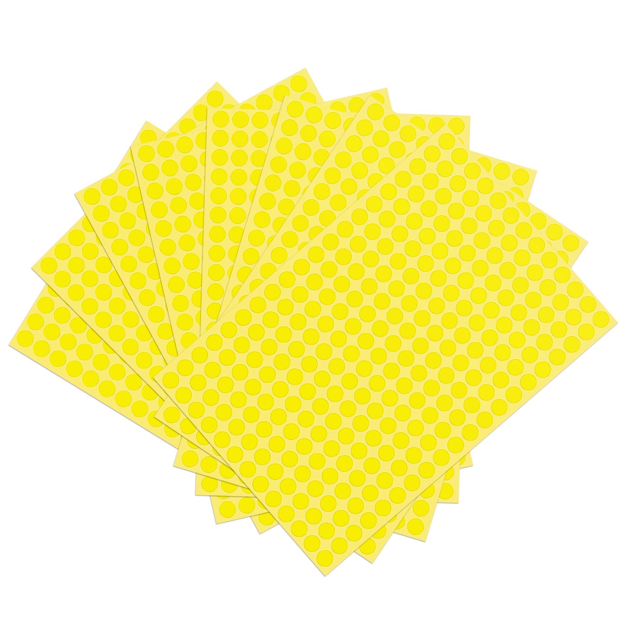 Uxcell 8mm Color Sticker Round Removable Label for Office Marker Yellow ...