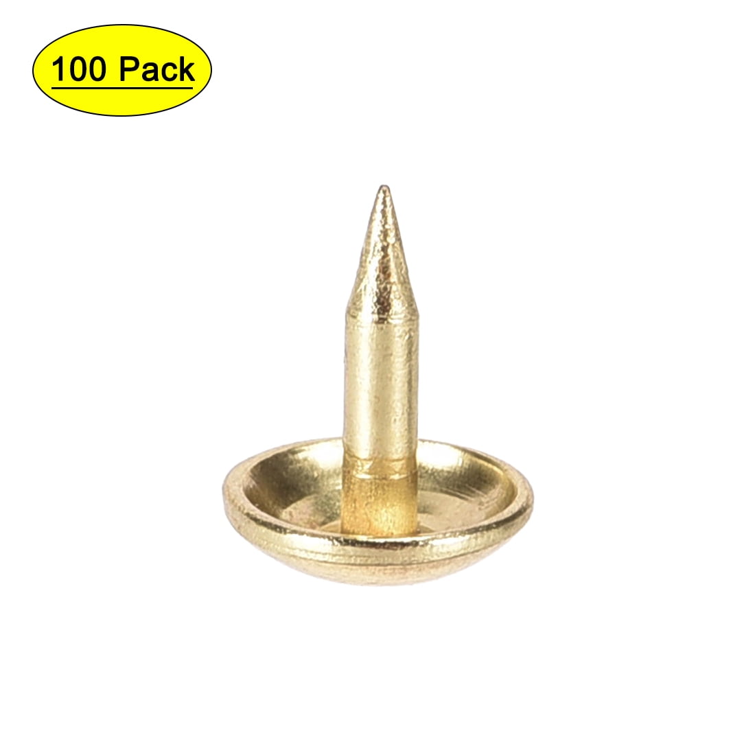 Uxcell 8mm Dia 10mm Height Gold Tone Round Thumb Nail Tacks 100 Pack ...