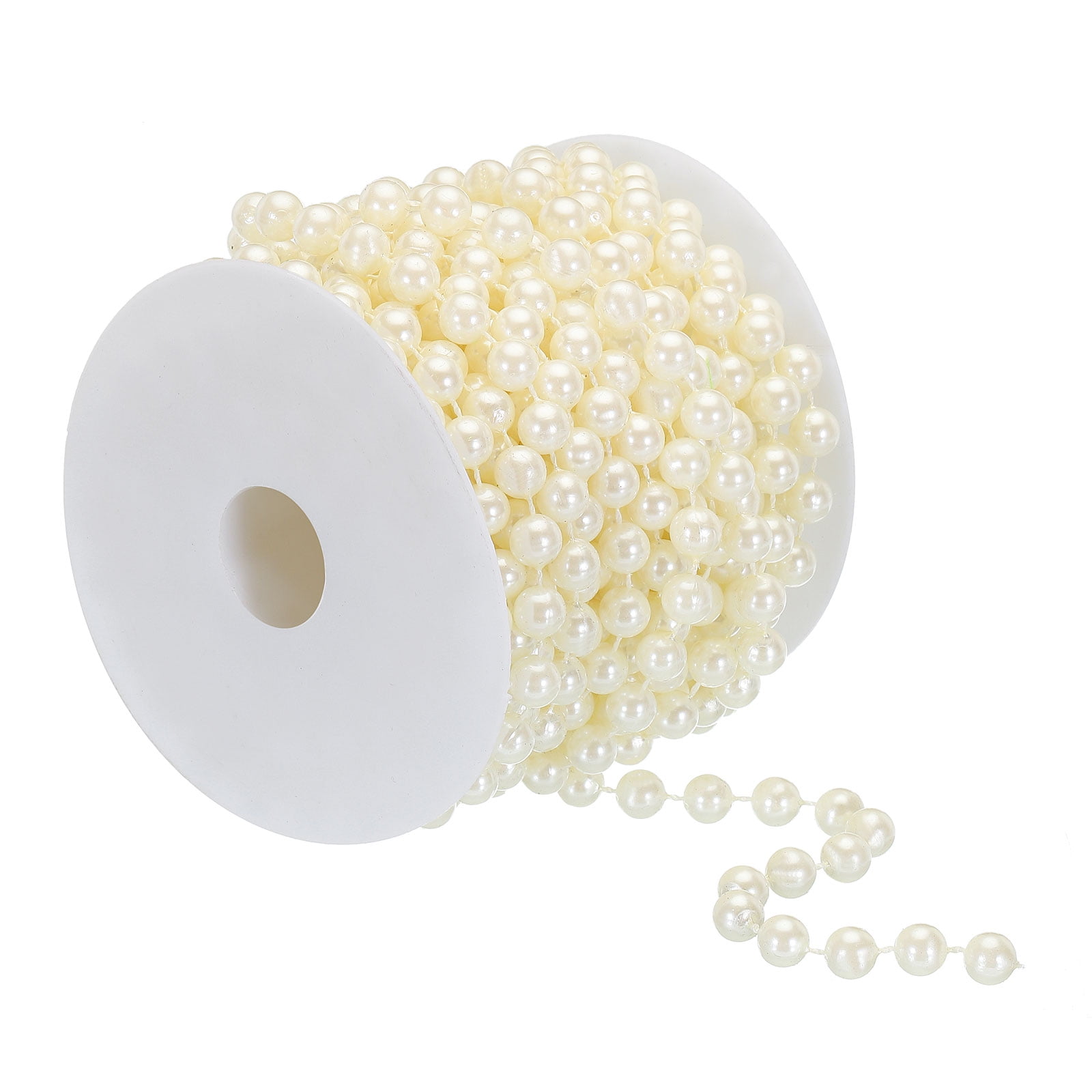 Uxcell 8mm Faux Pearl Beads Garland, 32.8 Ft Pearl String Chain Pearl ...