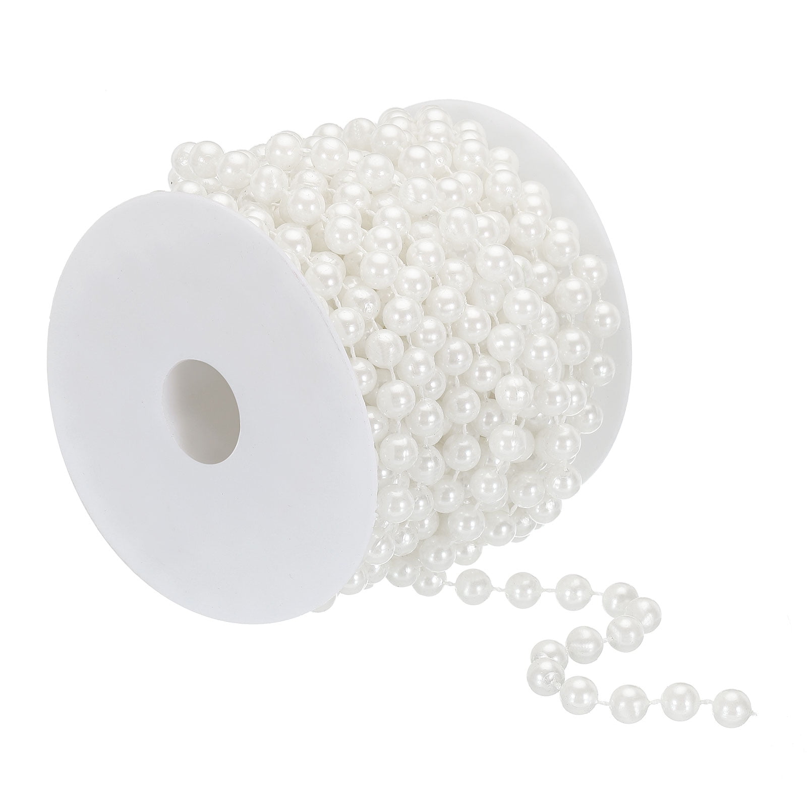 Uxcell 8mm Faux Pearl Beads Garland, 32.8 Ft Pearl String Chain Pearl ...