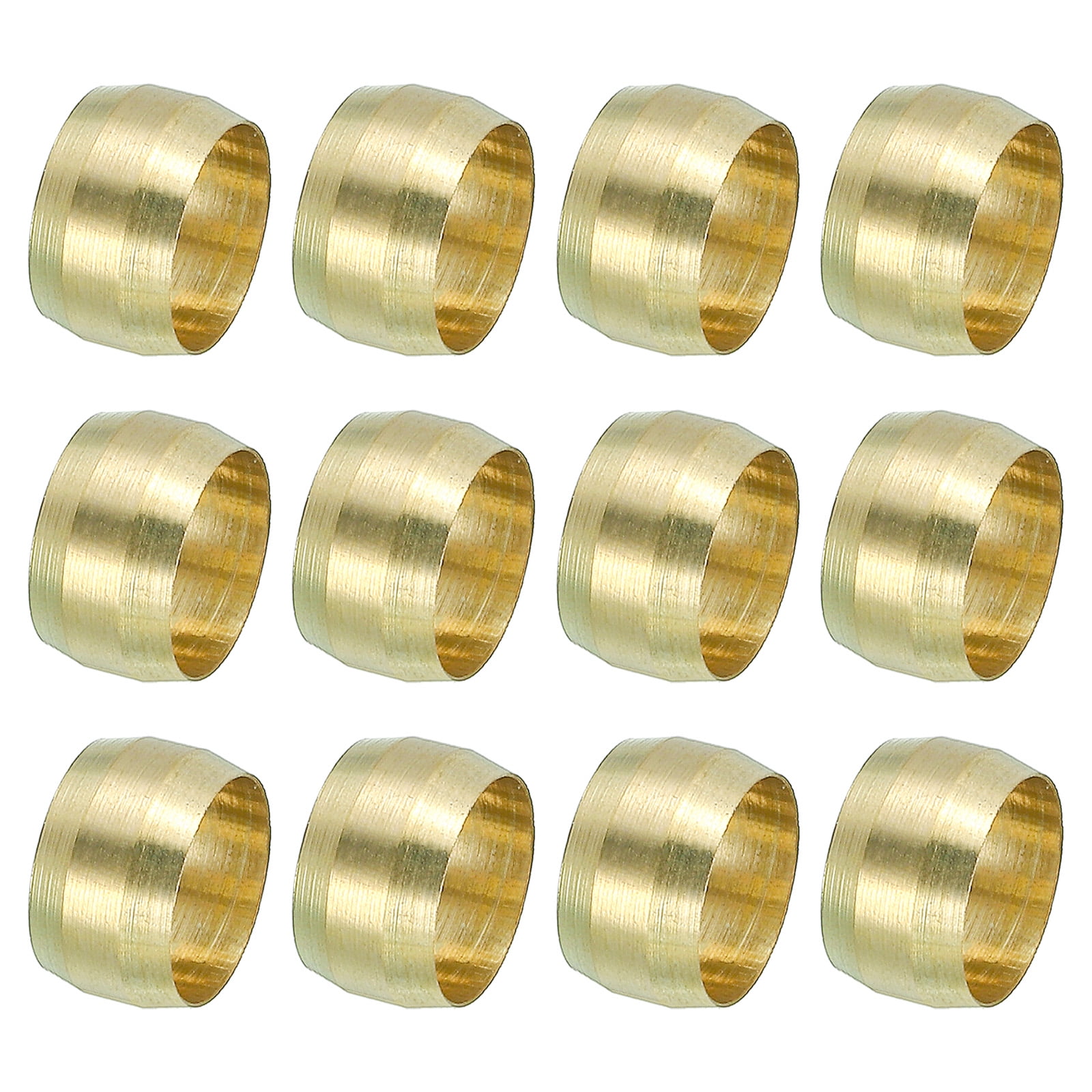 Uxcell 8mm ID Compression Sleeve Ferrules, 12Pcs Brass Sleeve Ferrules ...