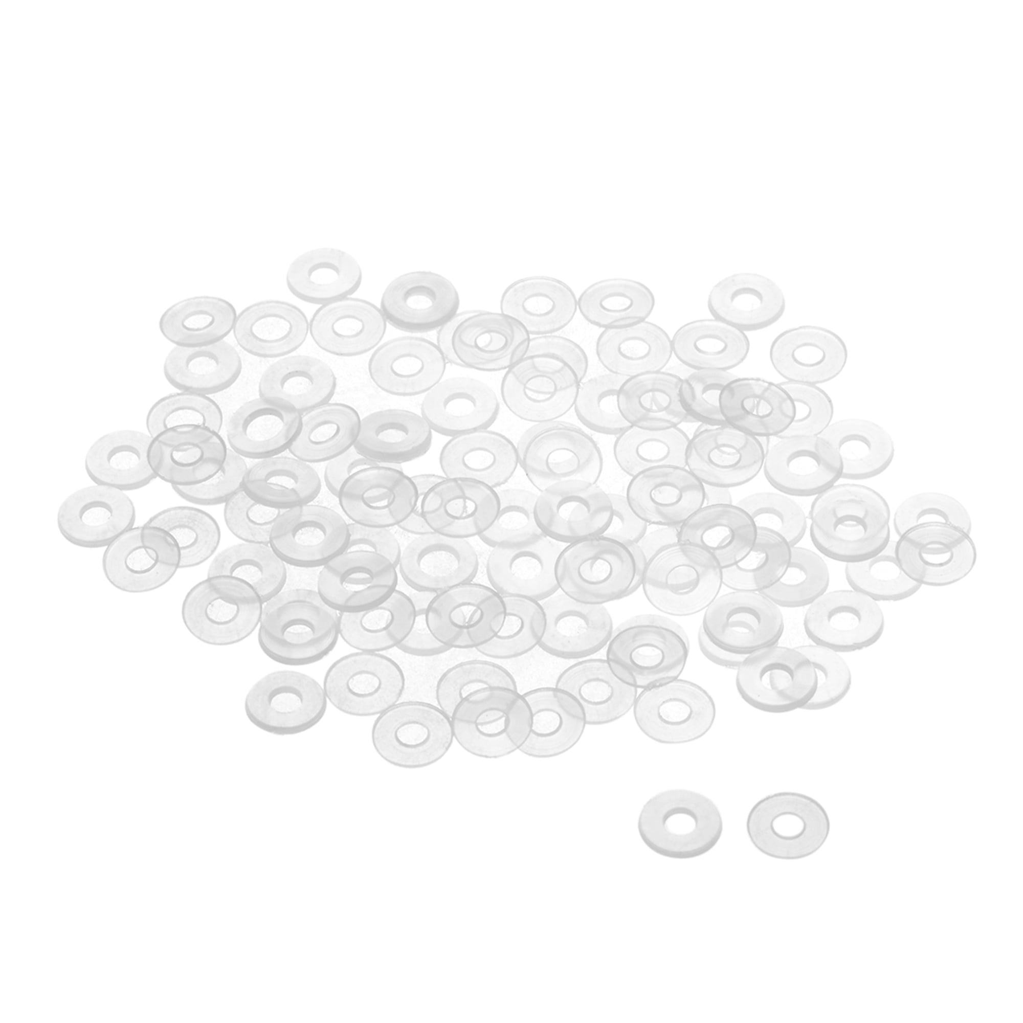 Uxcell 8mm O.D. 1mm Thick Nylon Flat Washers for M3 Screw Bolt, 200 ...