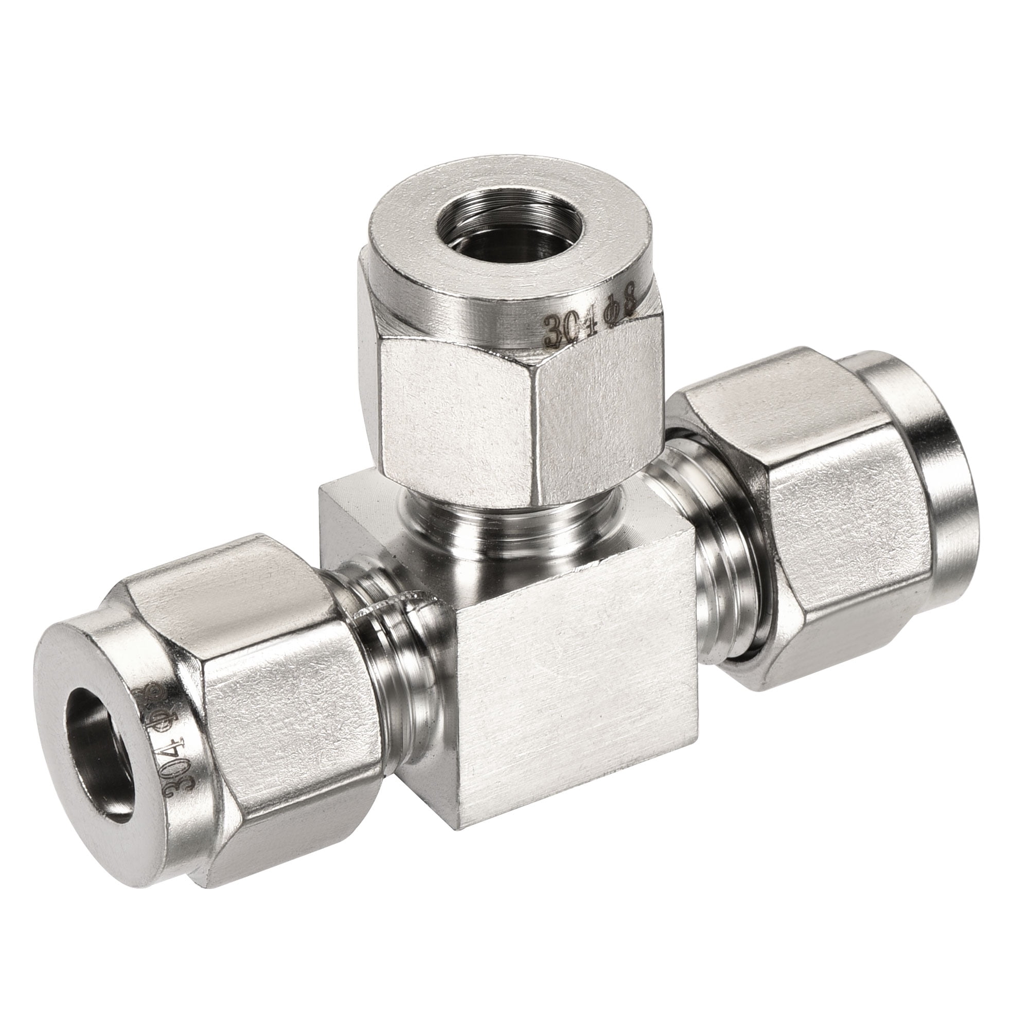 Uxcell 8mm OD Tube 3 Way Tee Union Stainless Steel Quick Connect ...