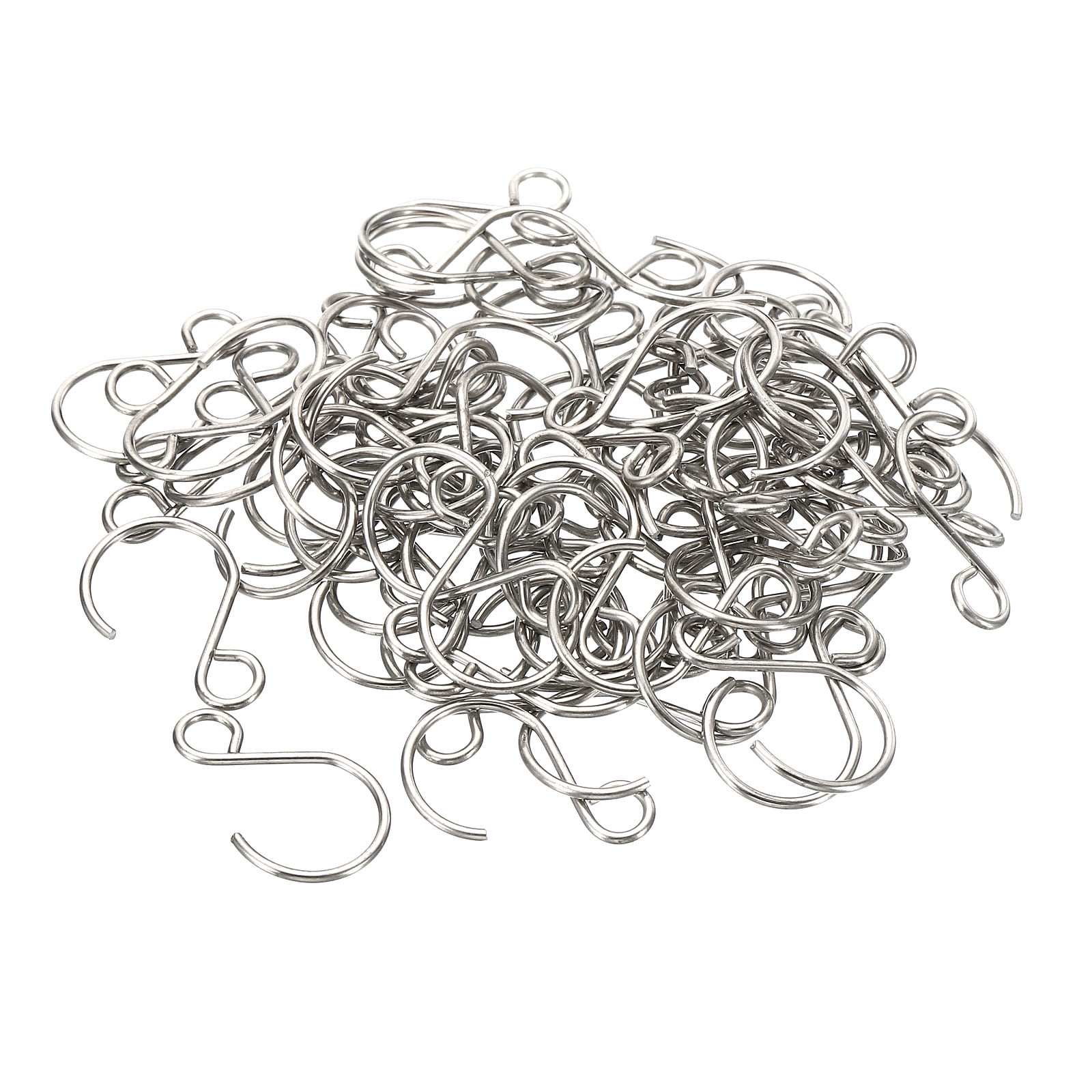 Uxcell 8mm Open Width Curtain S Shape Hook Mini Ornament Hooks Silver ...
