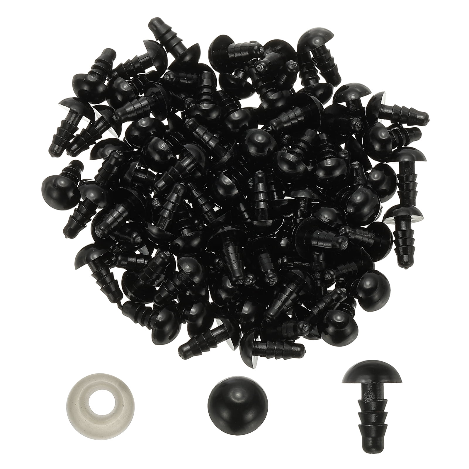 Uxcell 8mm Safety Eyes, 150 Set Plastic Craft Eyes with Washers for ...