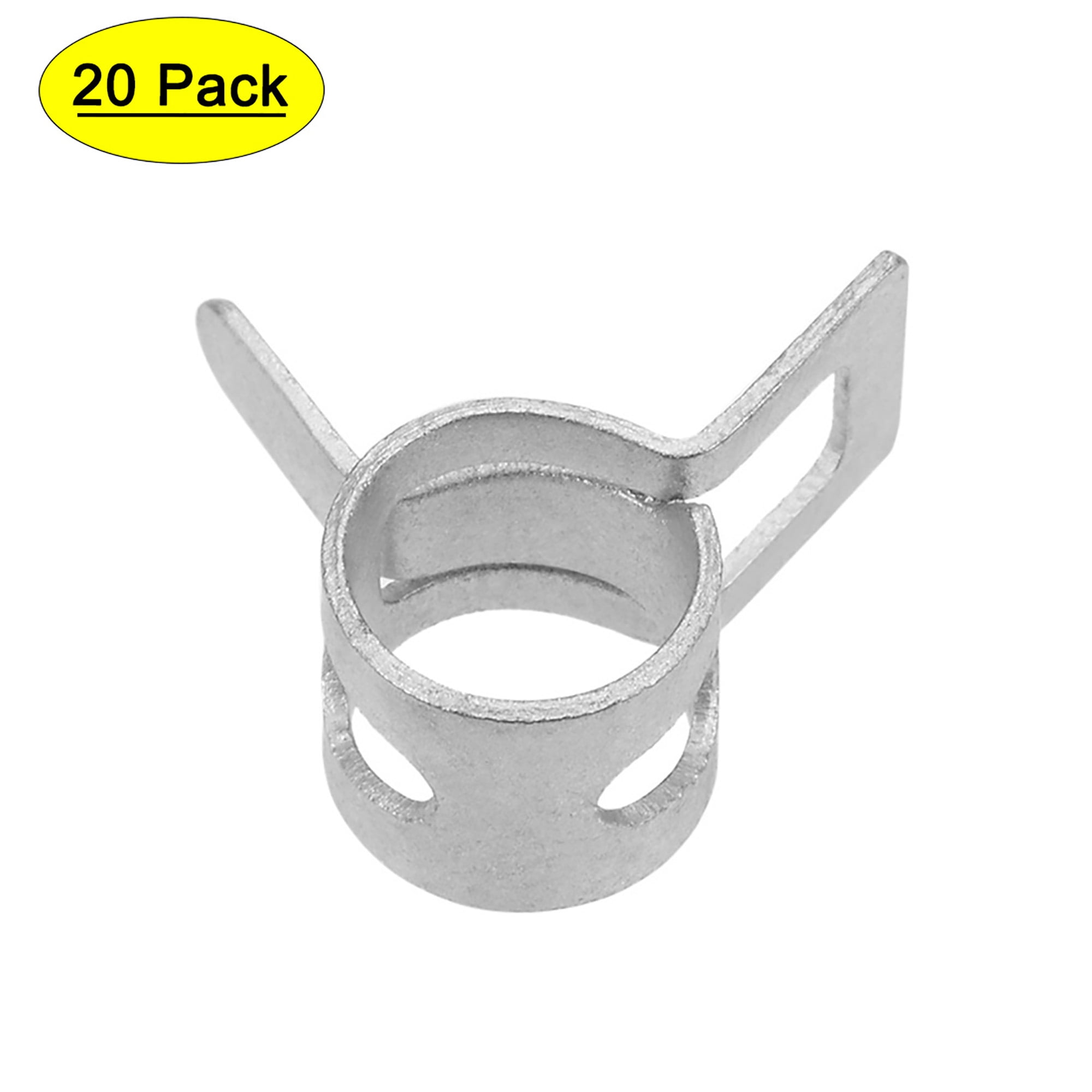 Uxcell 8mm Silver Tone Steel Band Spring Clamp for Fuel Line Silicone ...