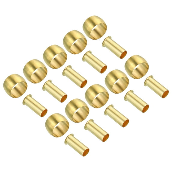 Uxcell 8mm Tube OD Brass Compression Sleeves Ferrules Brass Ferrule ...
