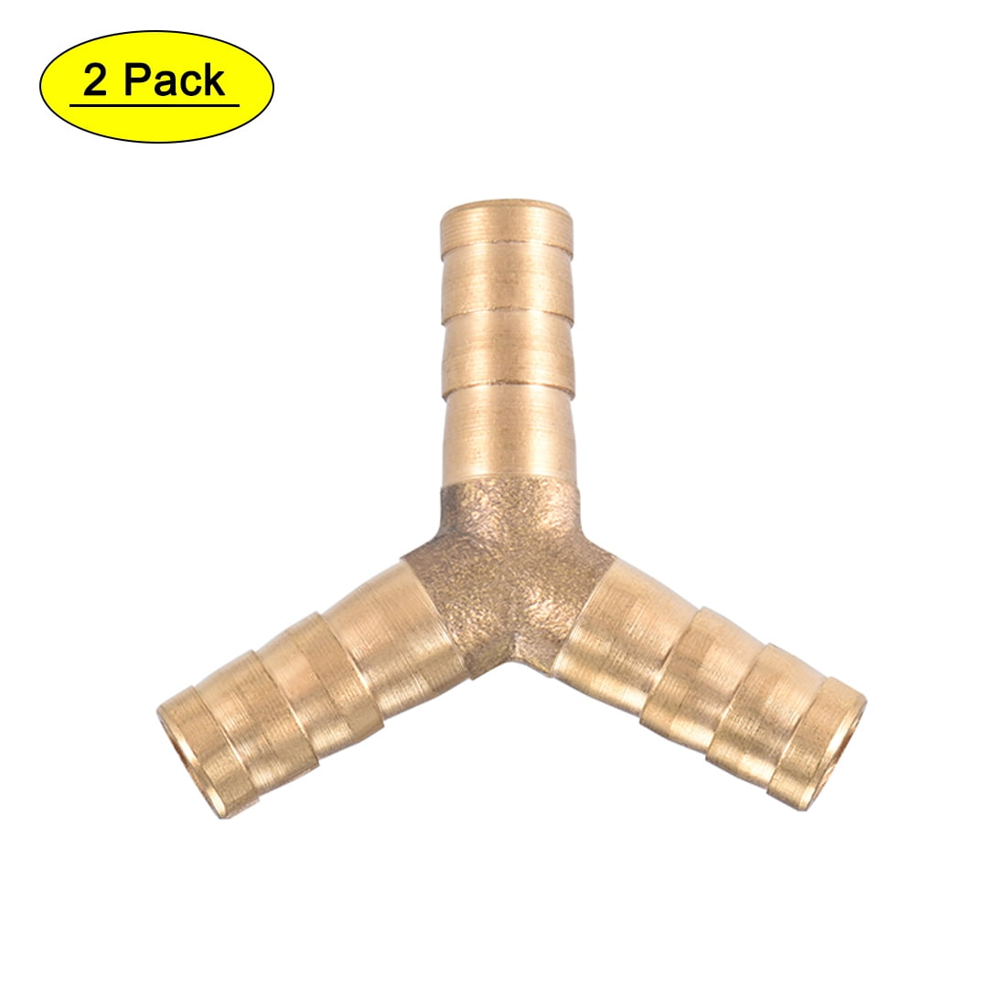 Uxcell 8mm or 5/16" ID Brass Barb Fitting Y-Shaped 3Way Barb Hose ...