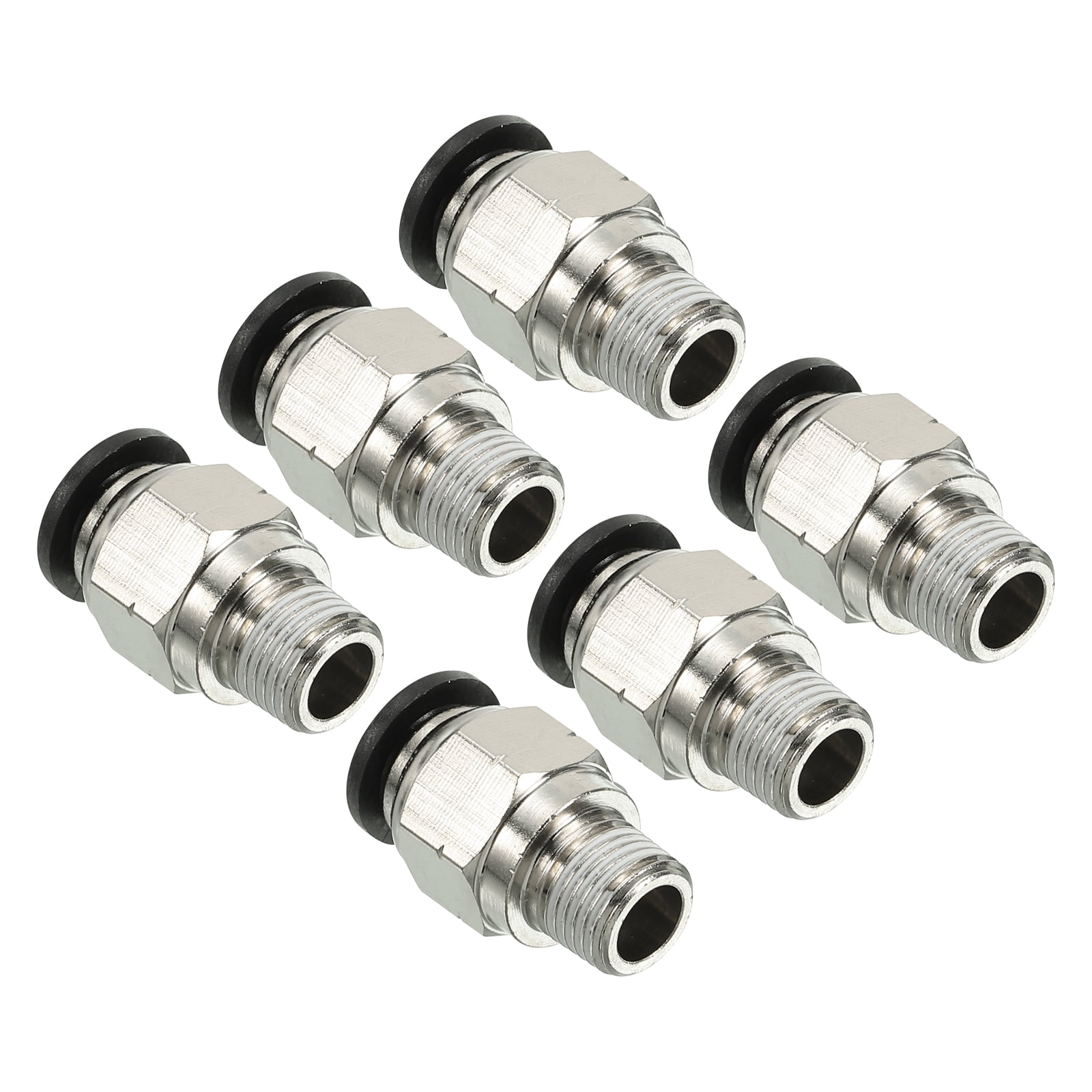 Uxcell 8mm x 1/8"NPT Male Thread Push to Connect Fittings Pneumatic Air line Quick Connect ...