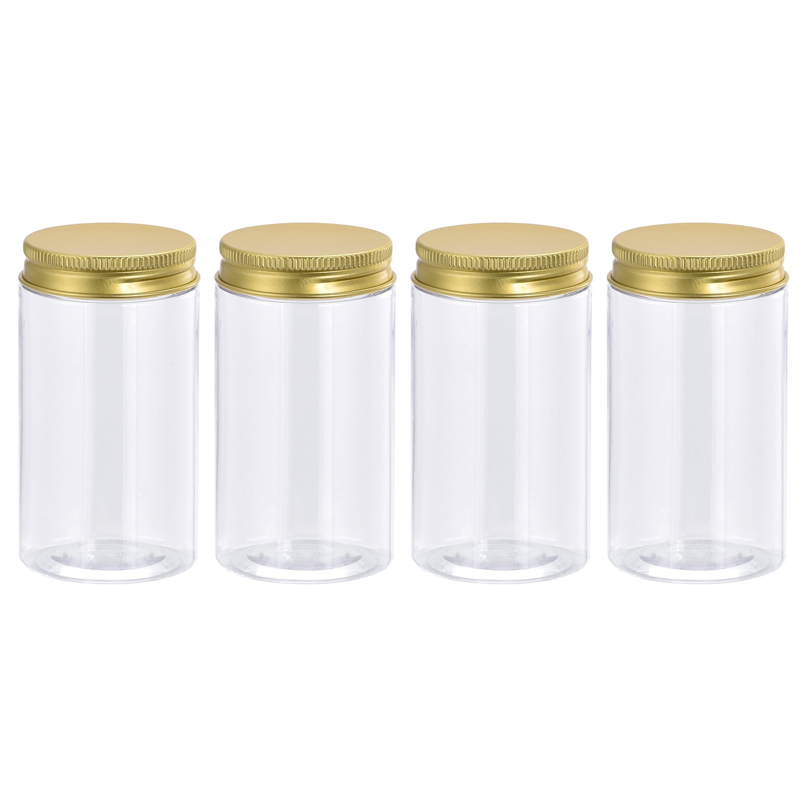 Uxcell 8oz/ 250ml Round Plastic Jars with Golden Aluminum Screw Top Lid ... Uxcell 8oz/ 250ml Round Plastic Jars with Golden Aluminum Screw Top Lid ...