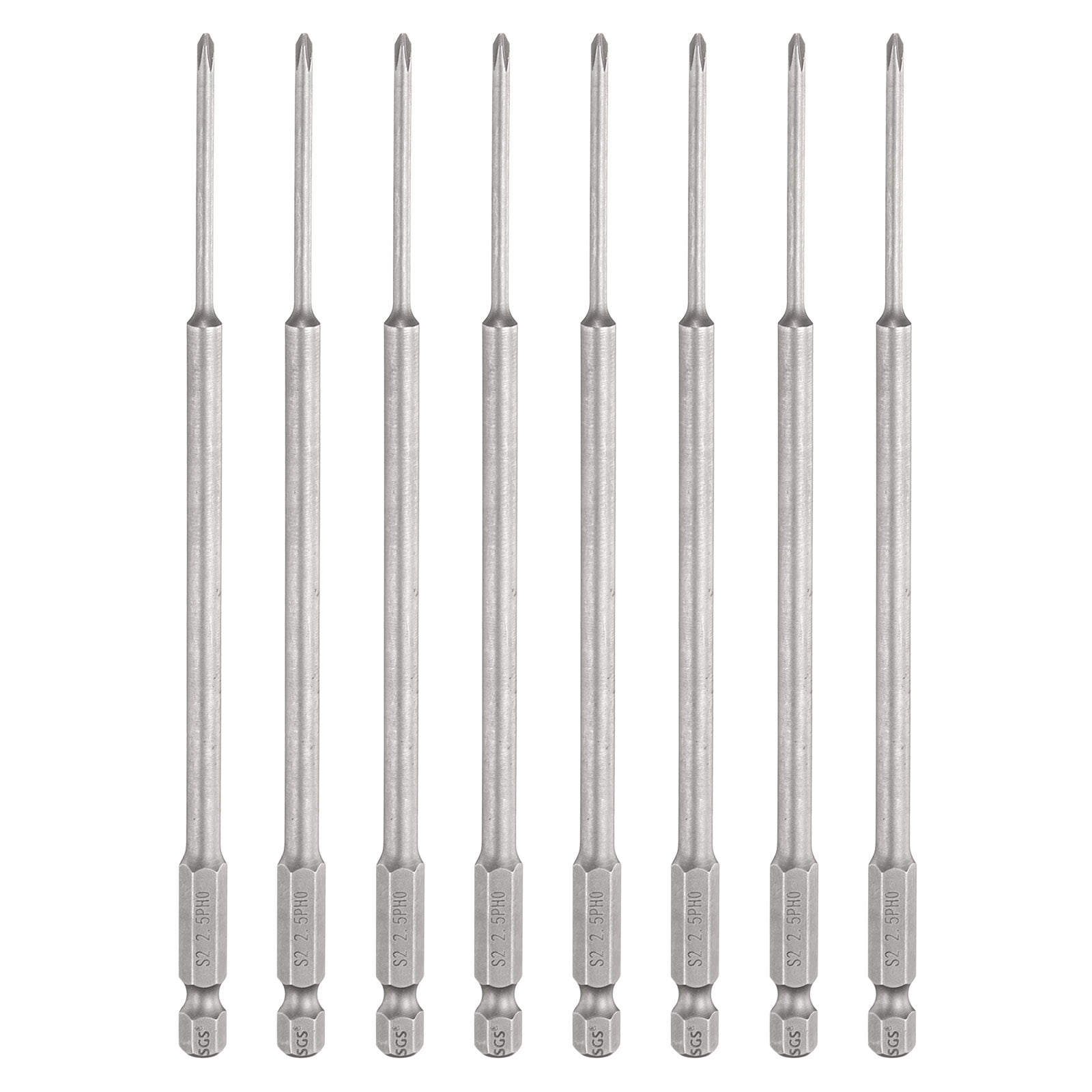 Uxcell 8pcs #0 Phillips Screwdriver Bit PH0 1/4" Hex Shank 6" (150mm ...