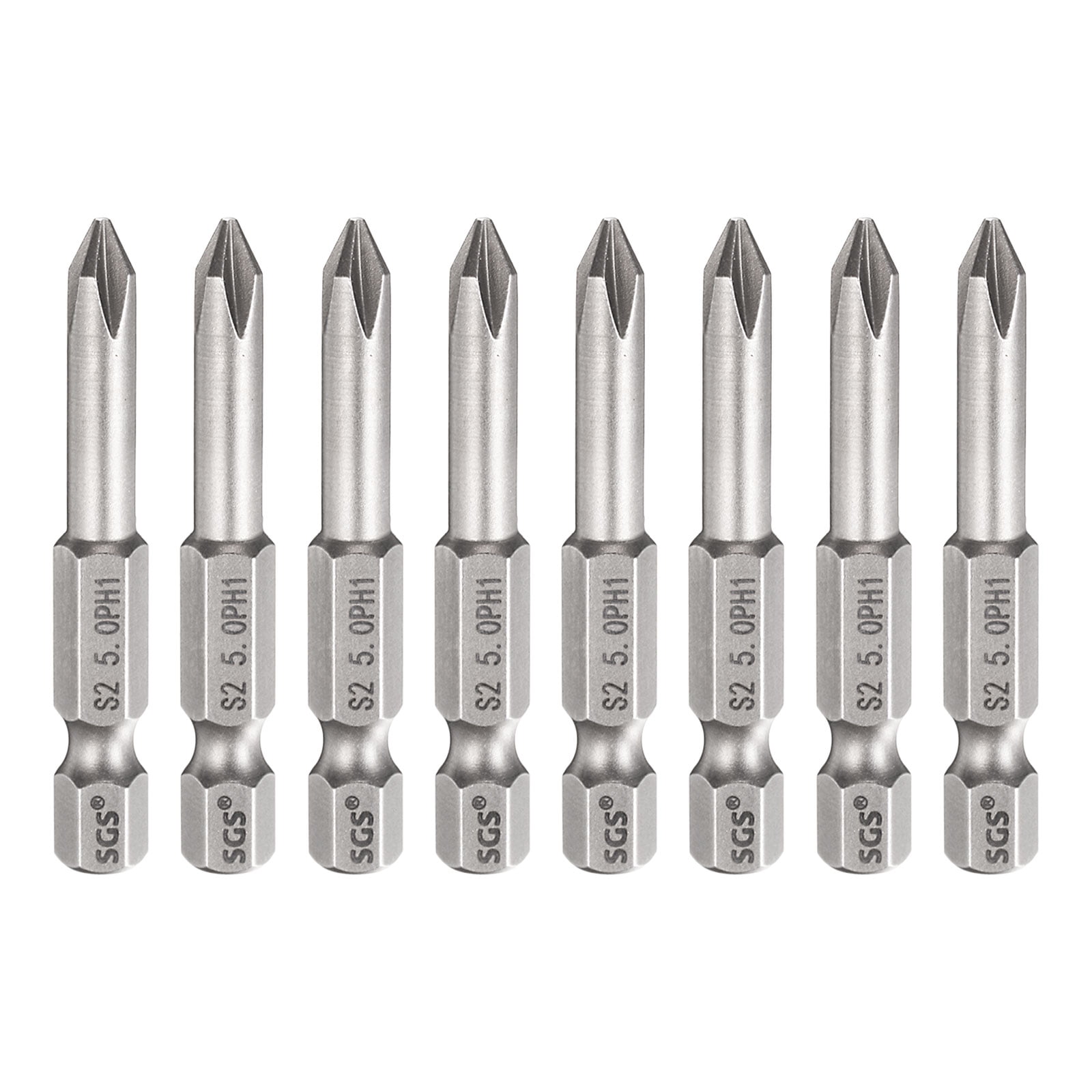 Uxcell 8pcs #1 Phillips Screwdriver Bit PH1 1/4" Hex Shank 2" (50mm ...