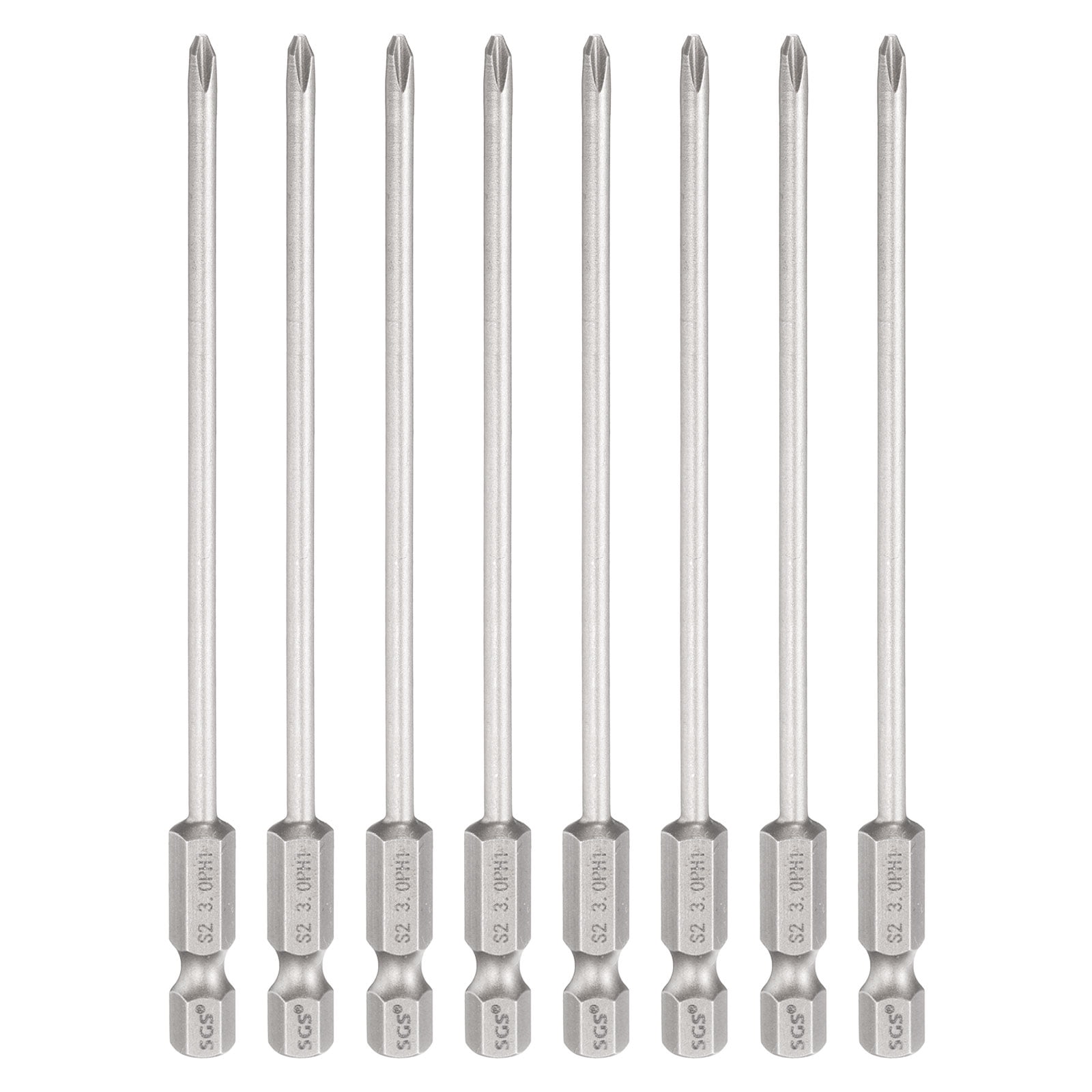 Uxcell 8pcs #1 Phillips Screwdriver Bit PH1 1/4" Hex Shank 4.3" (110mm ...