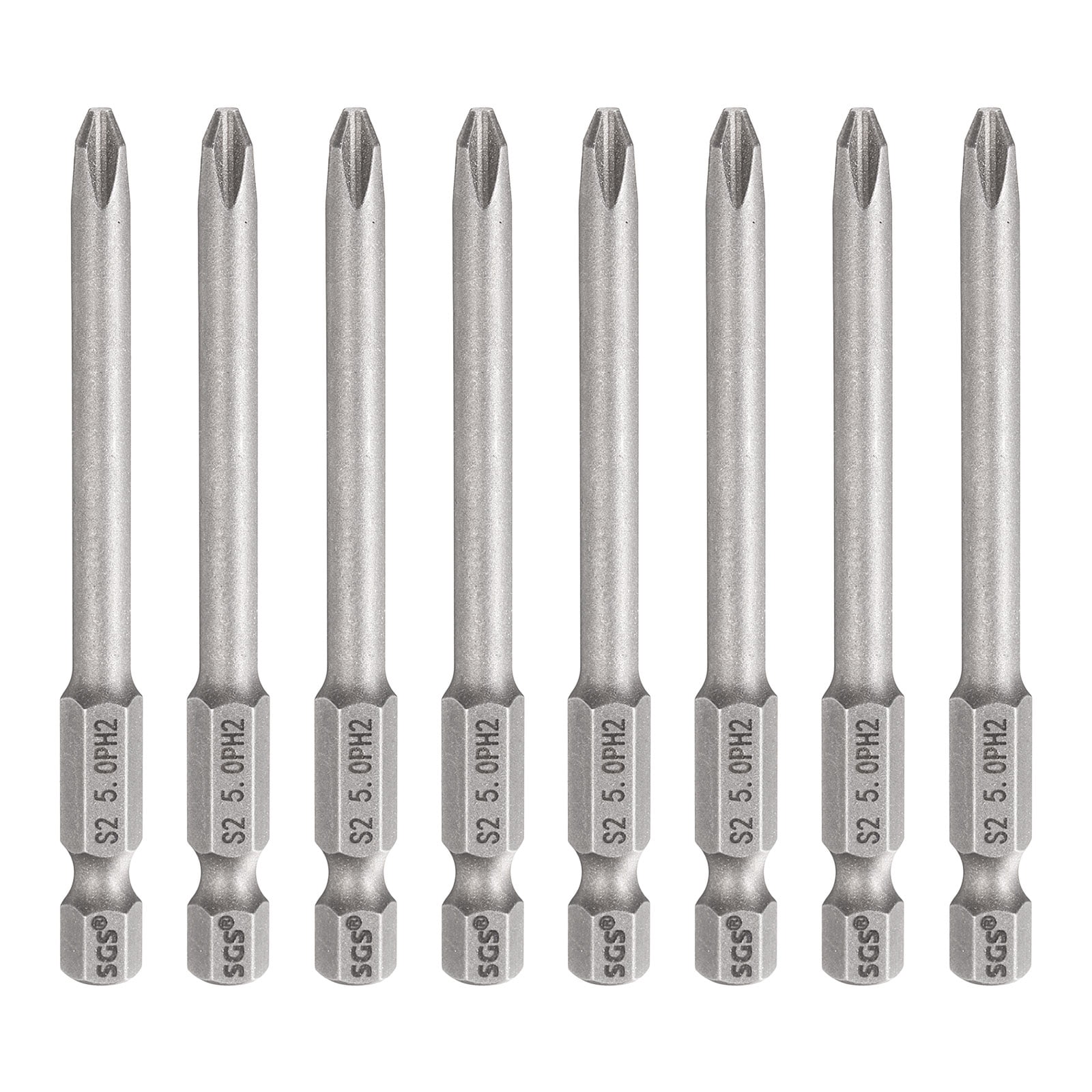 Uxcell 8pcs #2 Phillips Screwdriver Bit PH2 1/4" Hex Shank 3" (75mm) Long 0.2" Rod Magnetic ...