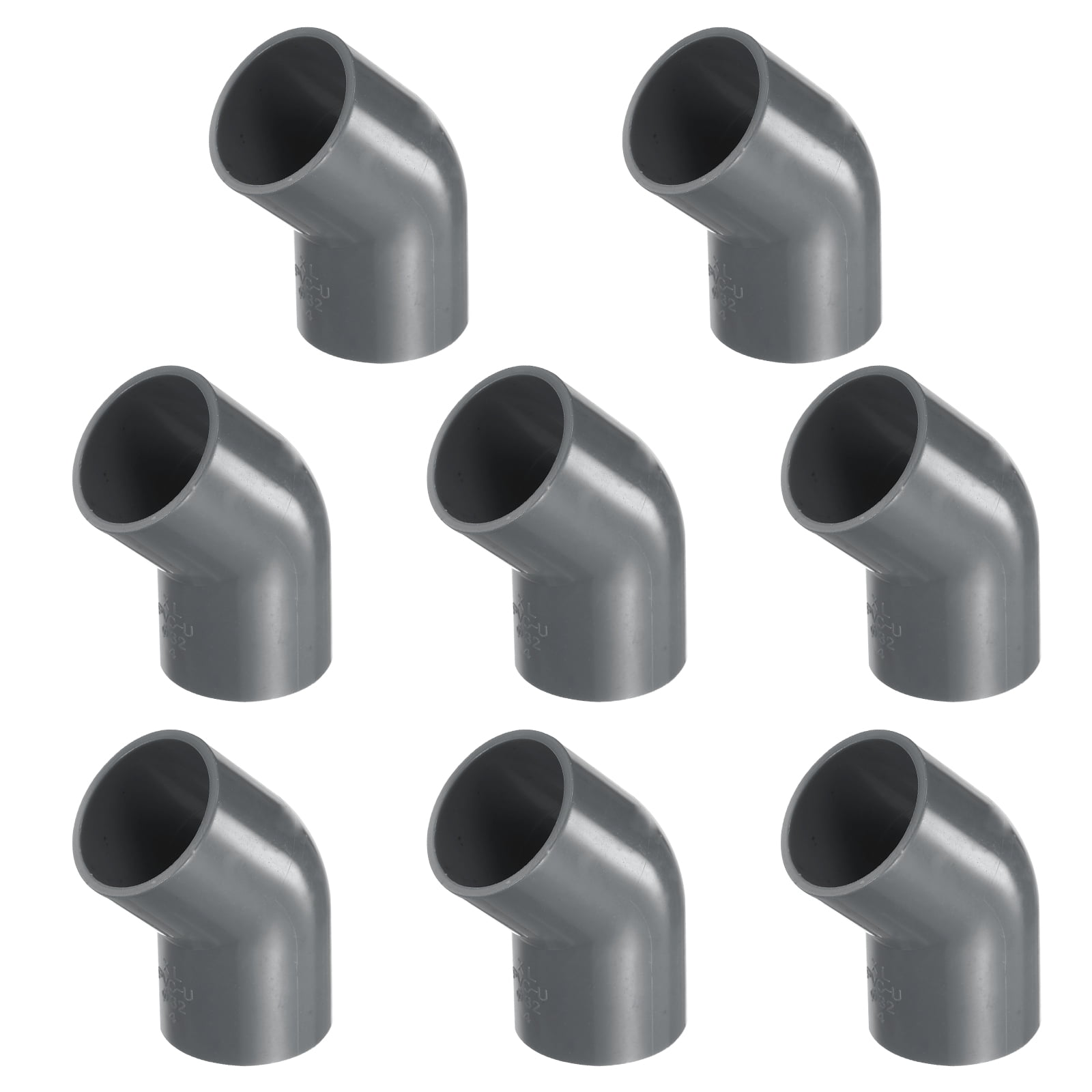 Uxcell 8Pcs 45 Degree Elbow Pipe Fitting 1 1/4" 2 Way Furniture Grade ...