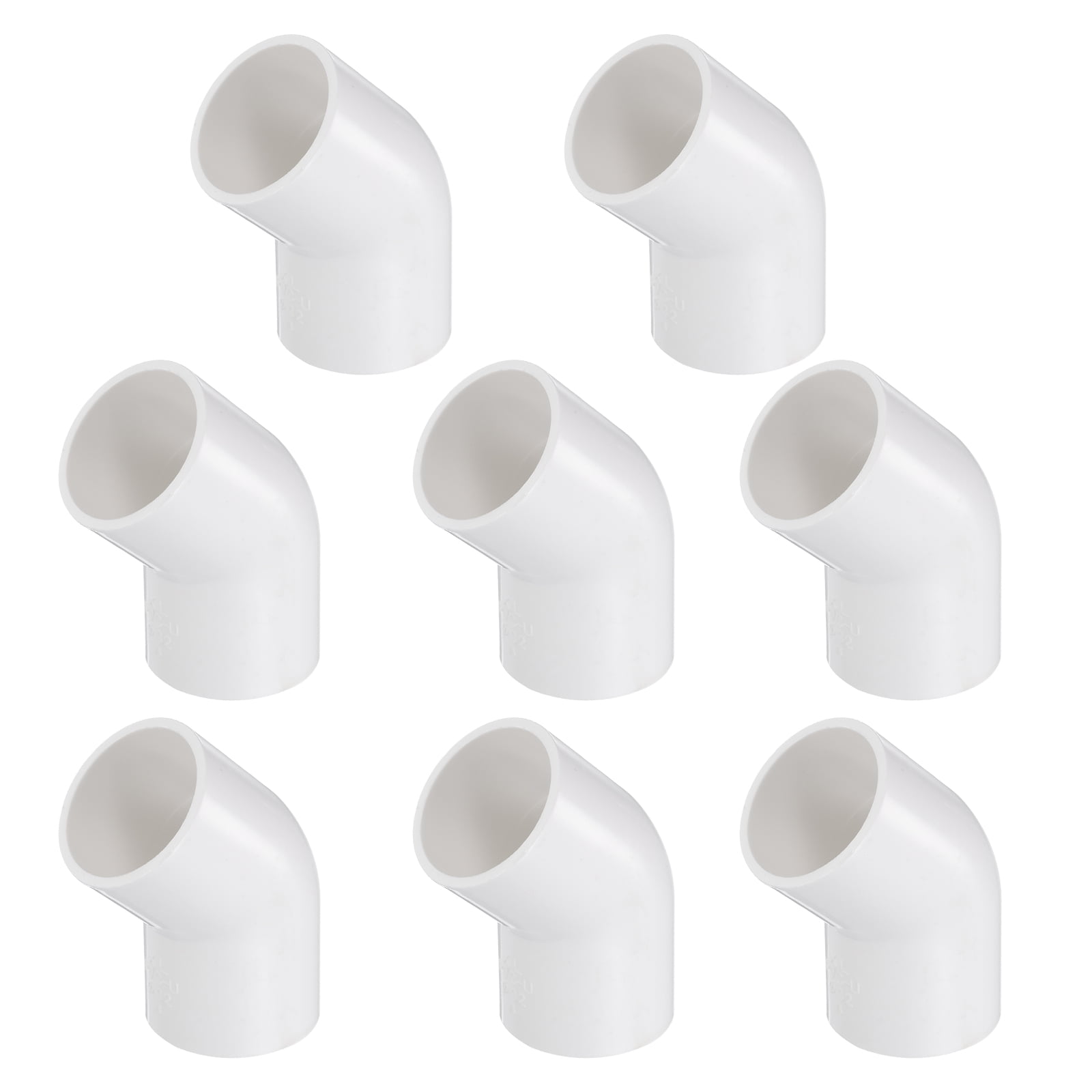 Uxcell 8pcs 45 Degree Elbow PVC Pipe Fittings 1 1/4" 2 Way Furniture ...