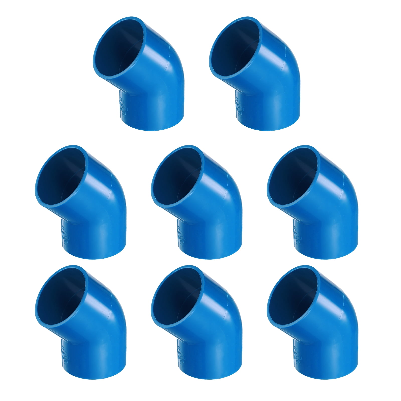 Uxcell 8pcs 45 Degree Elbow PVC Pipe Fittings 2" 2 Way Furniture Grade ...