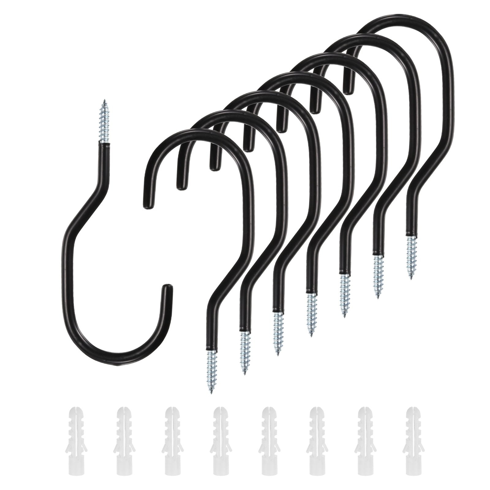 Uxcell 8pcs Bike Hooks 6" Capacity 80LB Screw in Garage Bike Storage ...