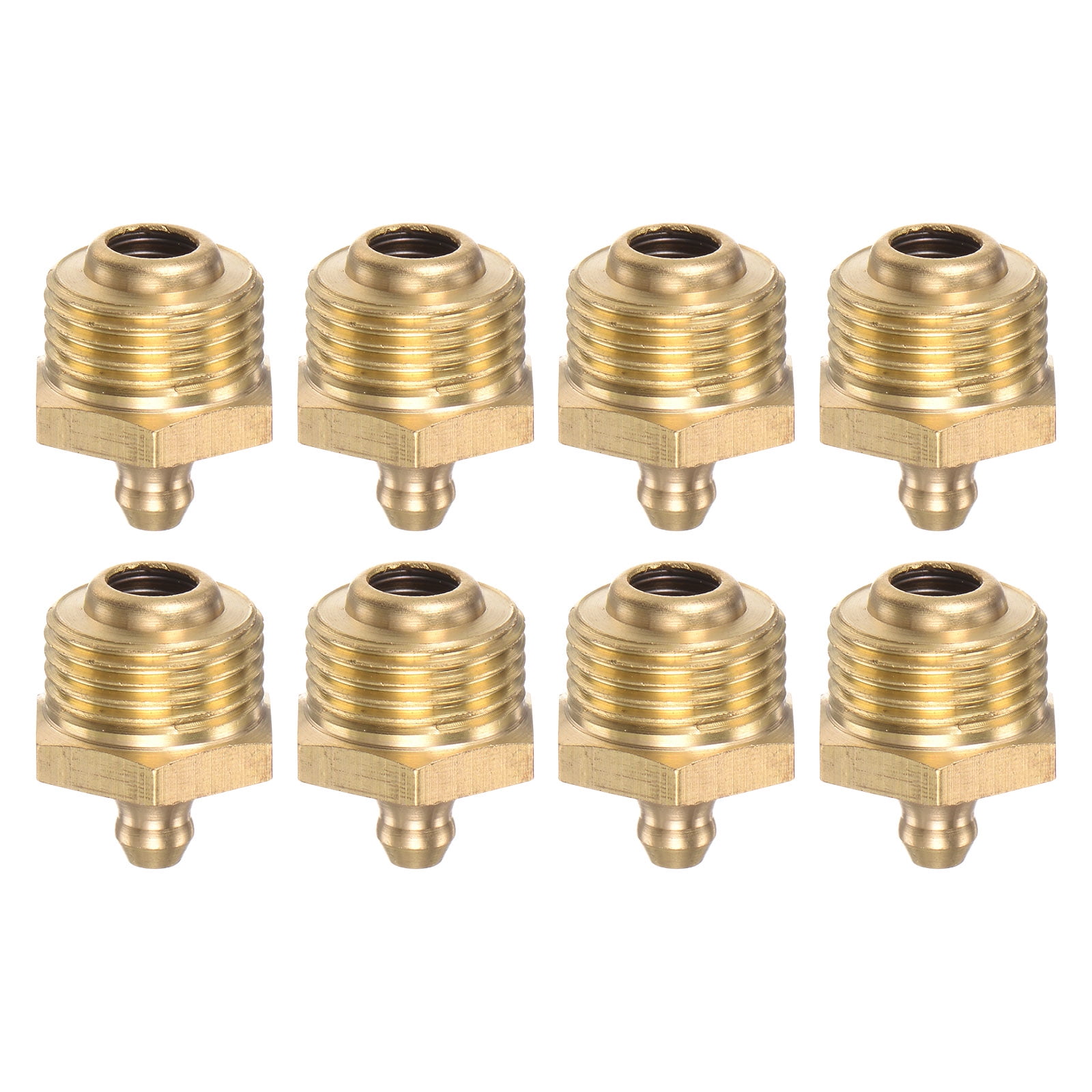 Uxcell 8pcs Brass Straight Grease Fitting M18x1.5mm Metric Thread ...