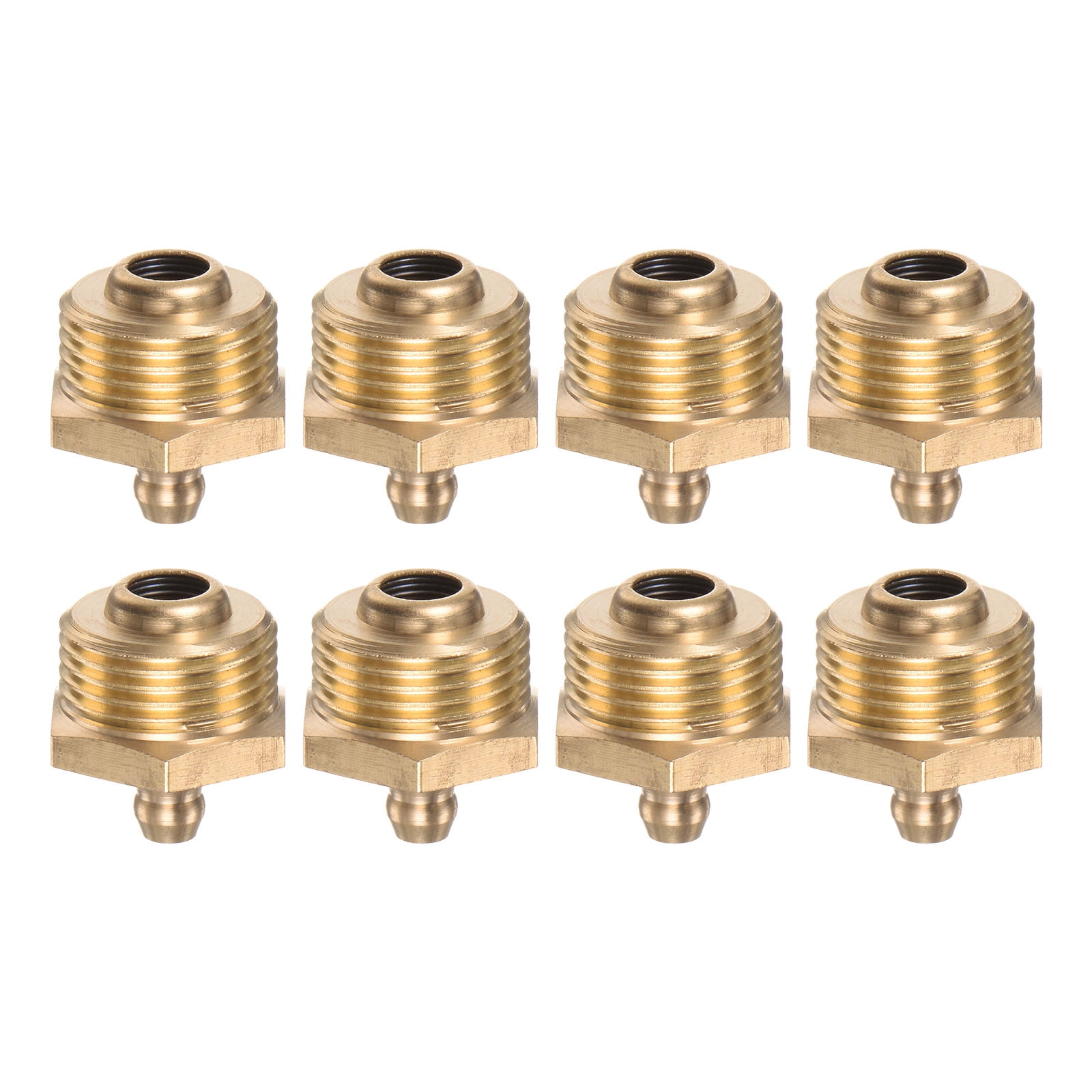Uxcell 8pcs Brass Straight Grease Fitting M20x1.5mm Metric Thread ...