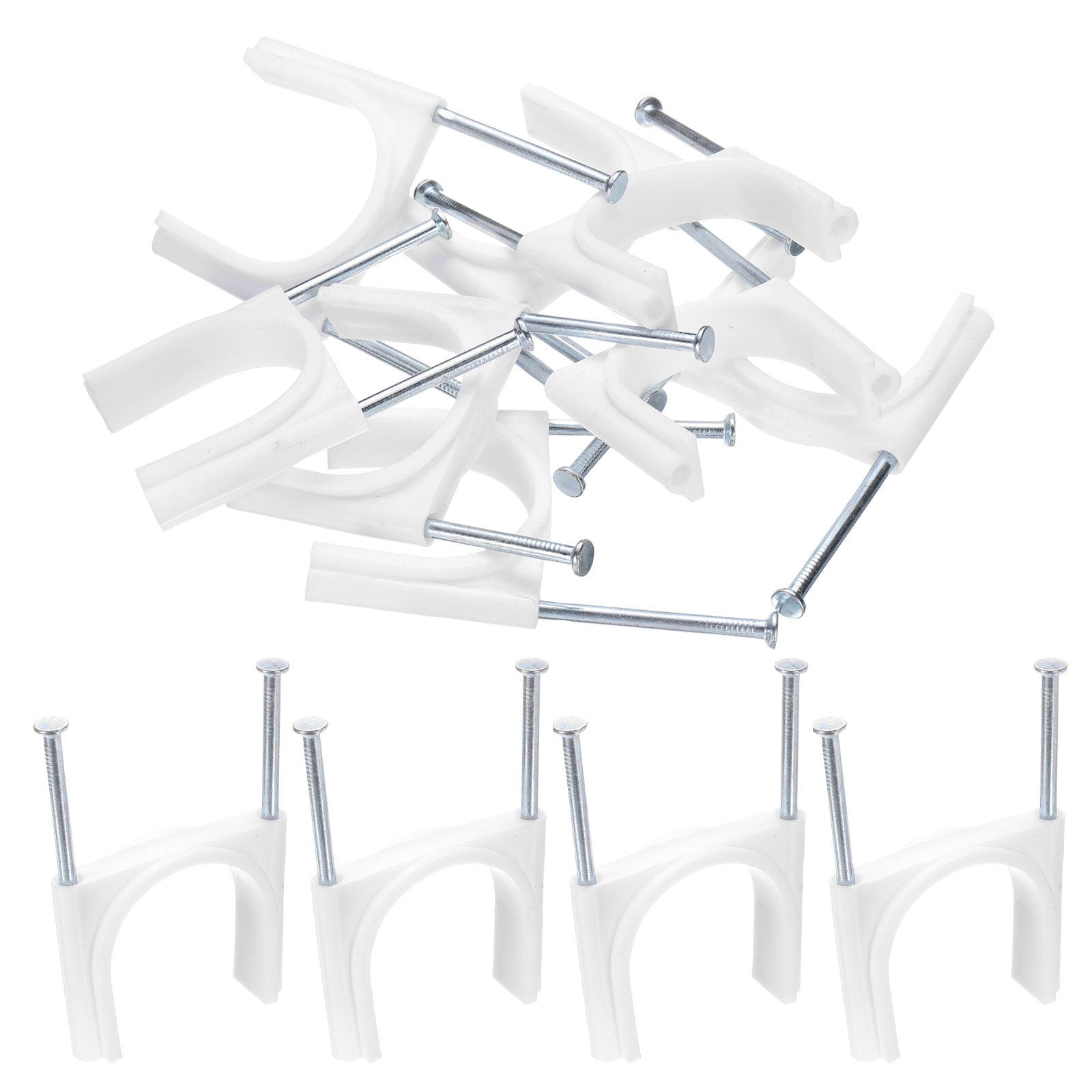 Uxcell 8pcs Cable Clips 50mm Half Clamp J-Hook with Nail Circular ...