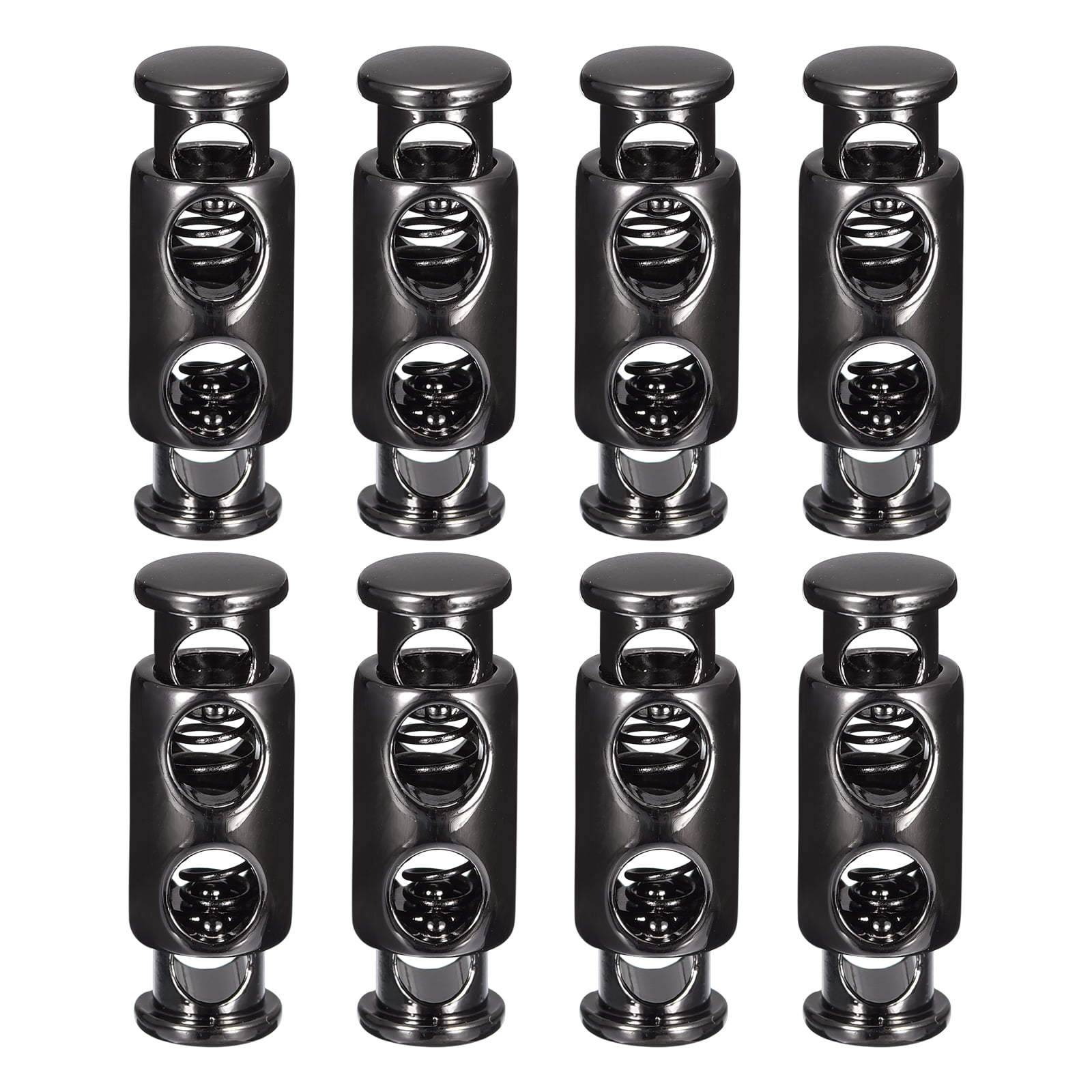 Uxcell 8pcs Double Hole Metal Cord Locks Spring Stop Toggle Stoppers ...