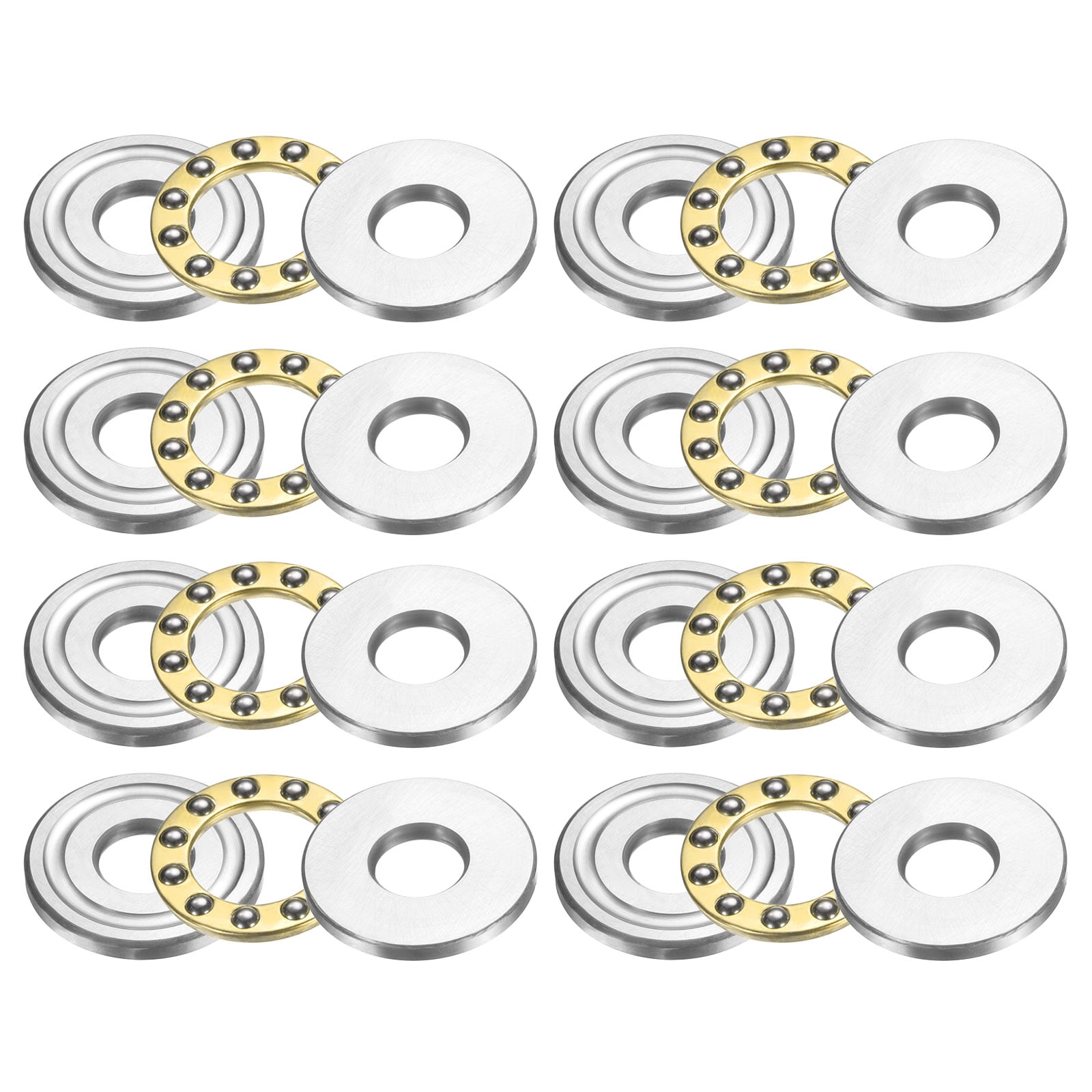Uxcell 8pcs F8-22M Thrust Ball Bearings, 8mm x 22mm x 7mm Miniature ...