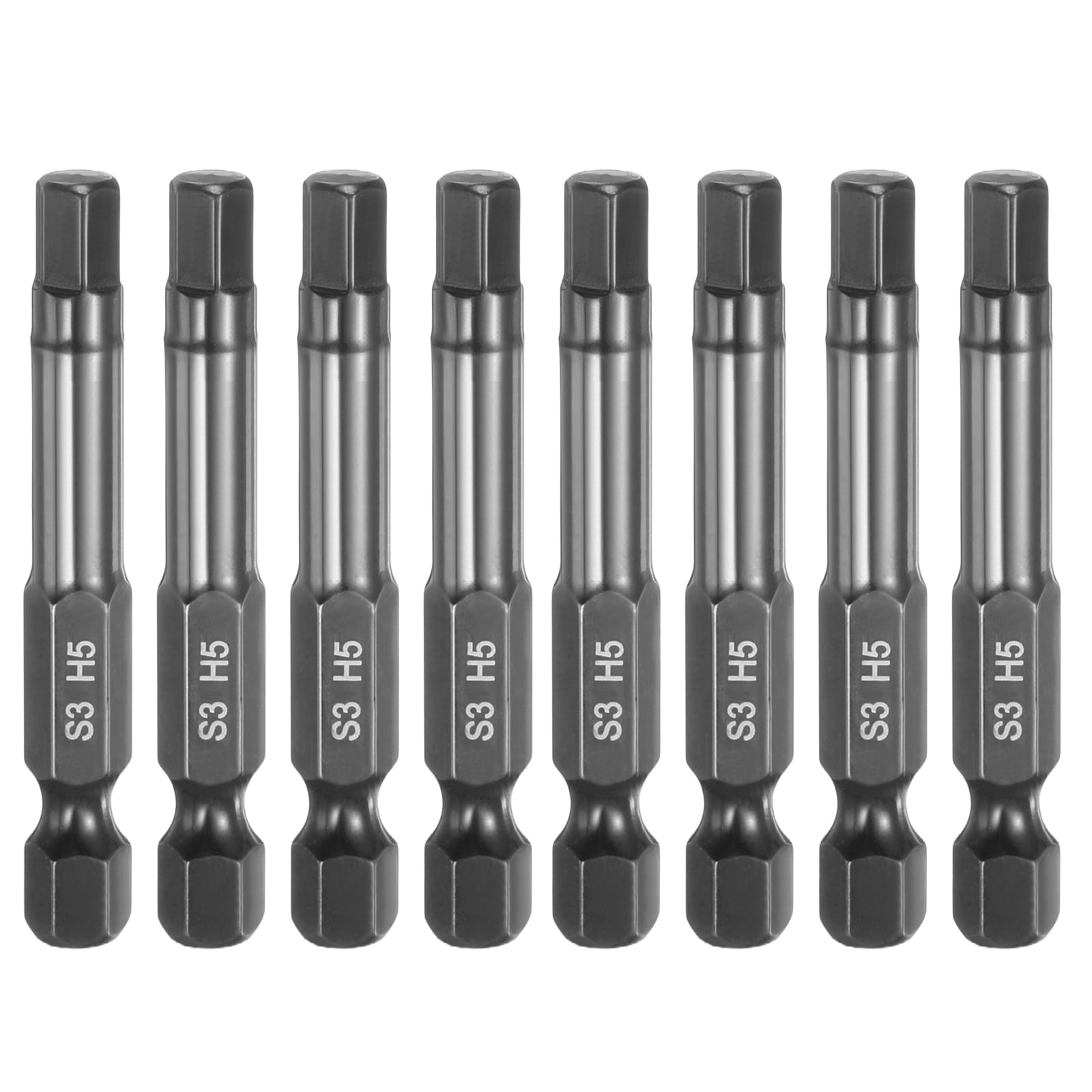 Uxcell 8pcs Flat Hex Screwdriver Bit H5 Magnetic Tip 1/4