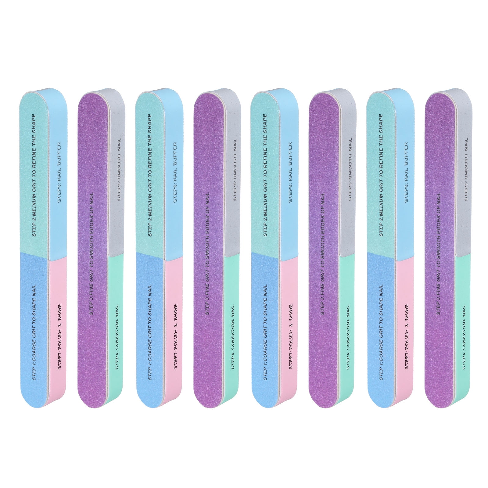 Uxcell 8pcs Nail Buffers 7 Way Nail Sanding Blocks 120/240/600/3000 ...