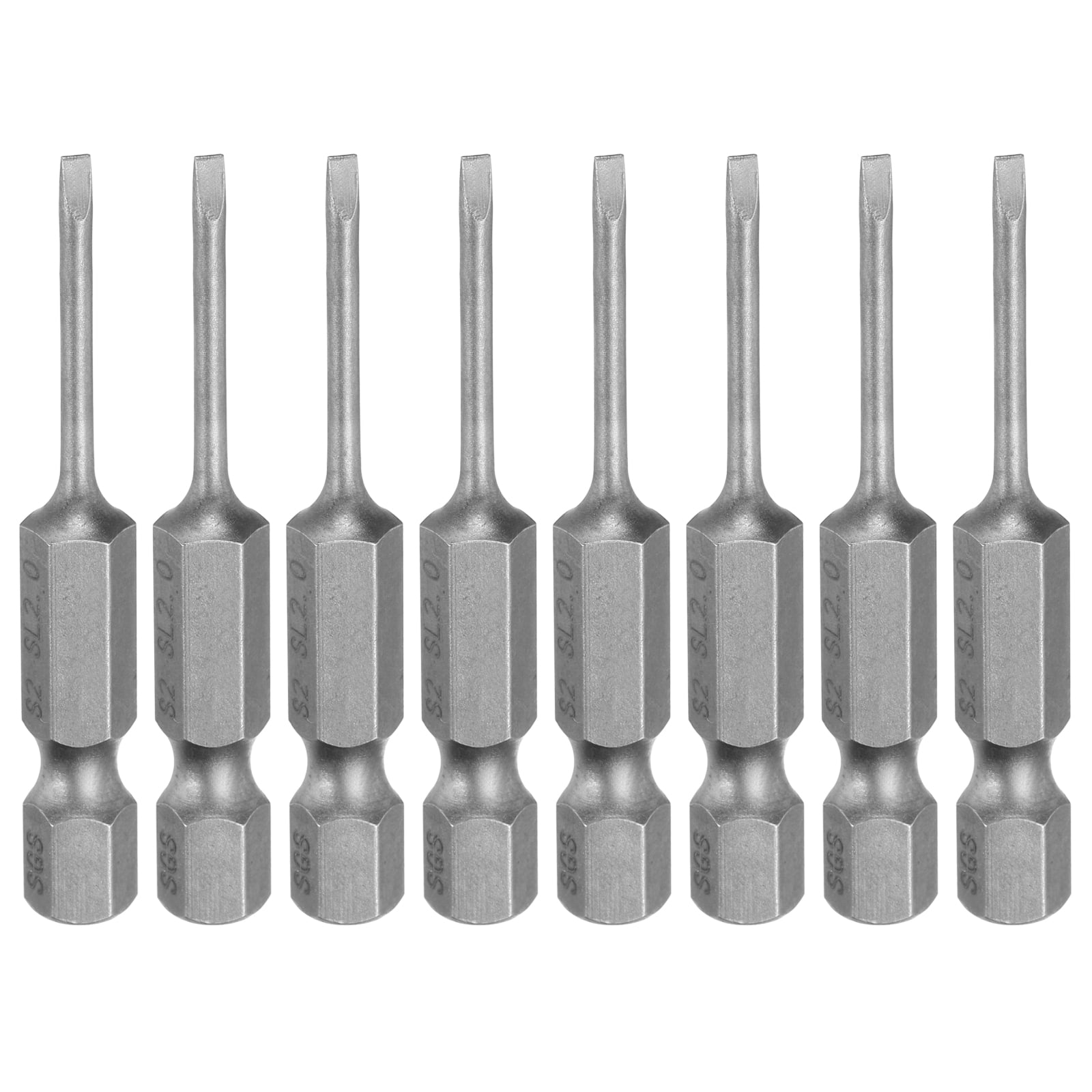 Uxcell 8pcs SL2 Slotted Screwdriver Bits 2mm Slotted Tip 1/4" Hex Shank ...