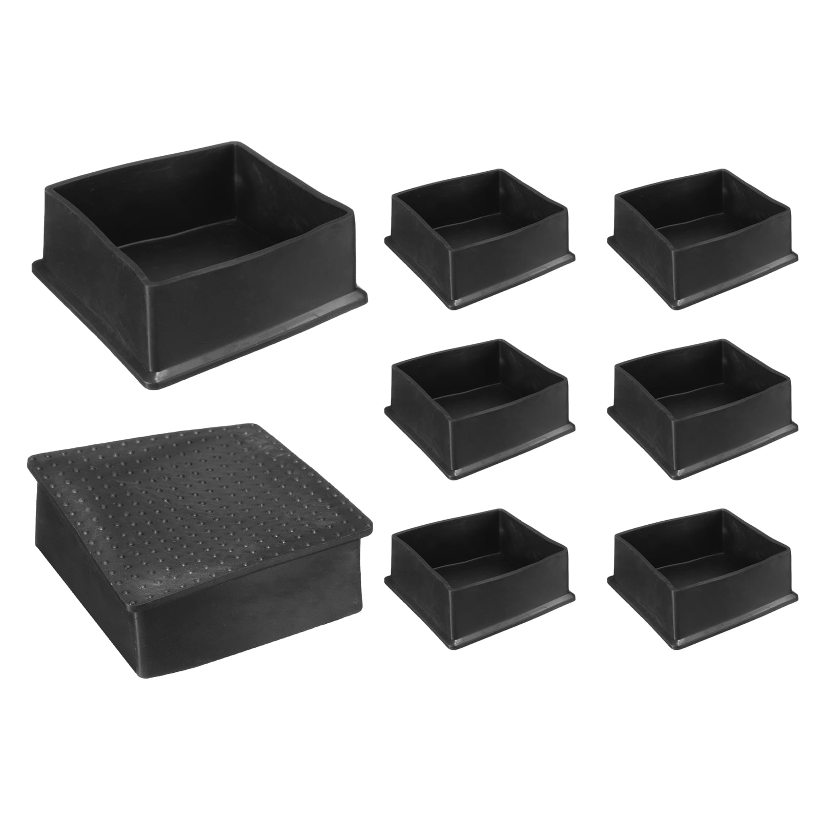 Uxcell 8Pcs Square Chair Leg Caps Chair Leg Floor Protector, Black, 80 ...