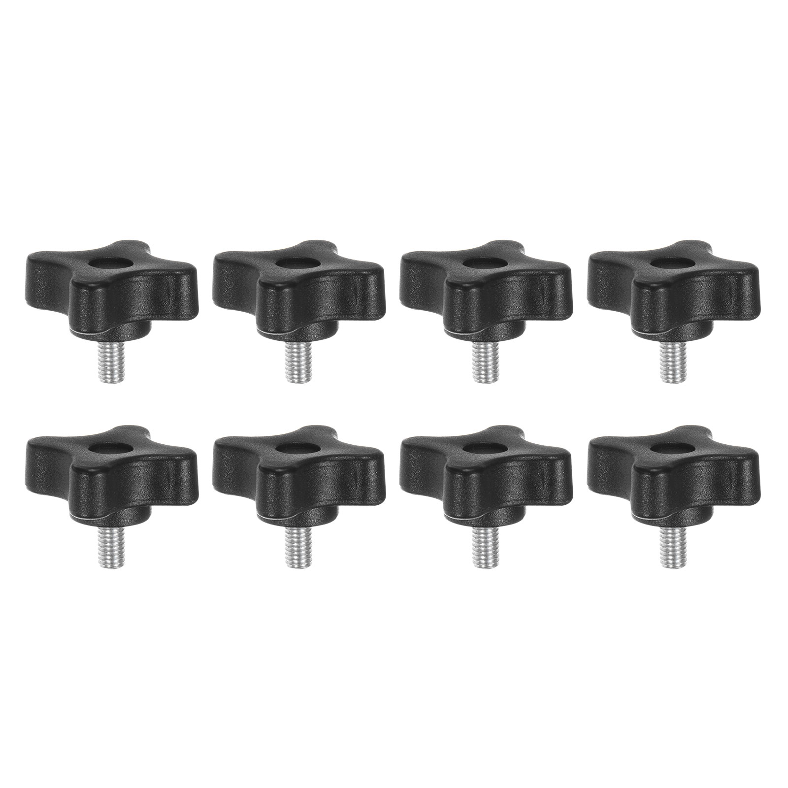 Uxcell 8pcs Star Clamping Knobs M5 x 10mm Metric Male Thread 32mm 4-Point Plastic Head Threaded ...