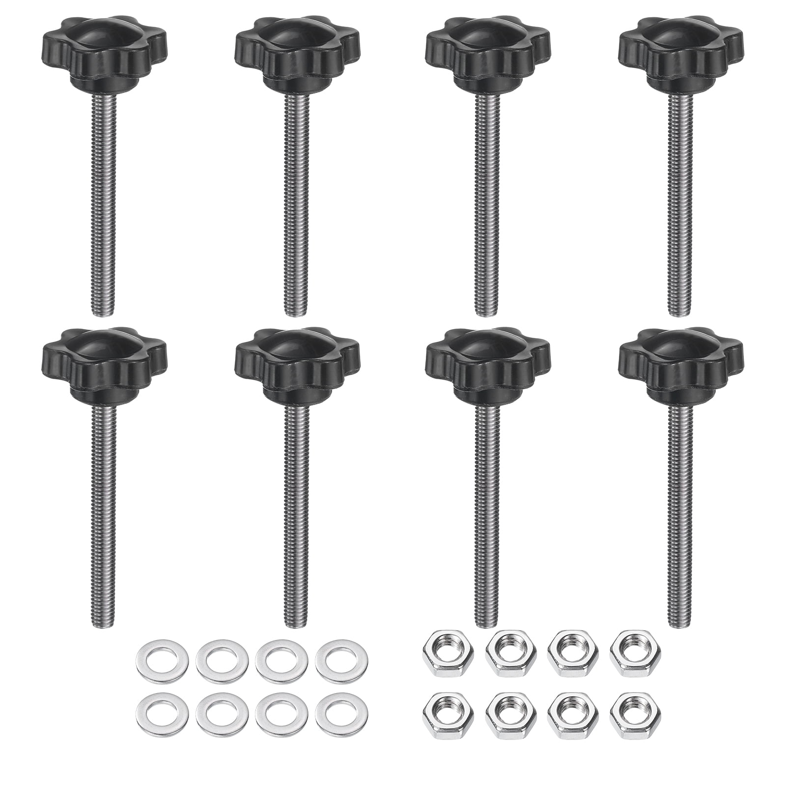 Uxcell 8pcs Star Clamping Knobs with Nuts Washers M5 x 50mm 304 ...