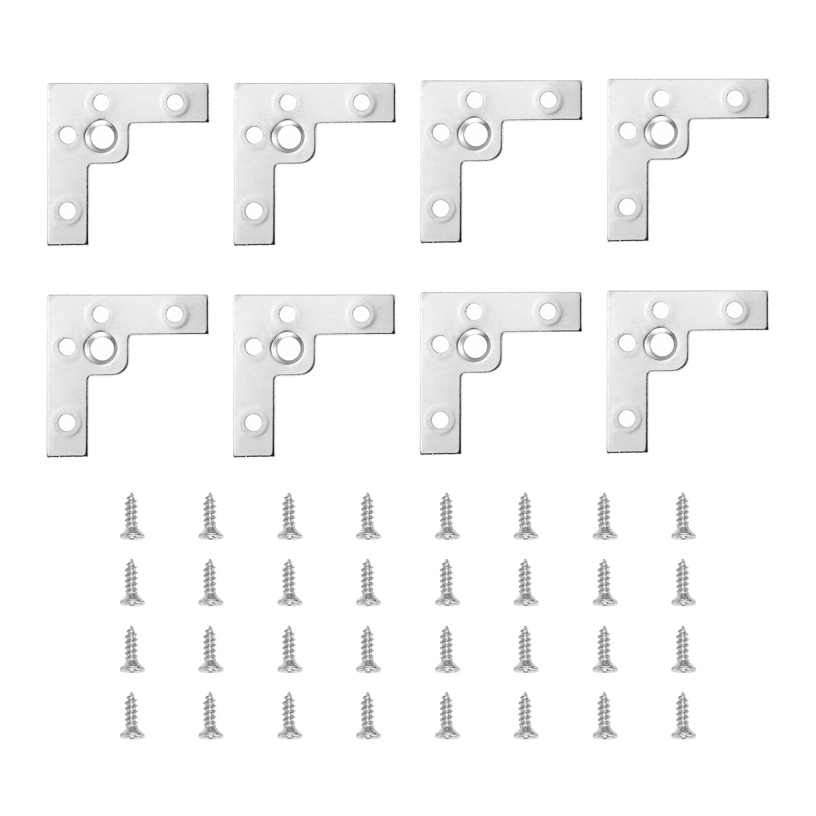 Uxcell 8pcs Vintage Flat Corners Bracket with Screw for Boxes Cupboard ...