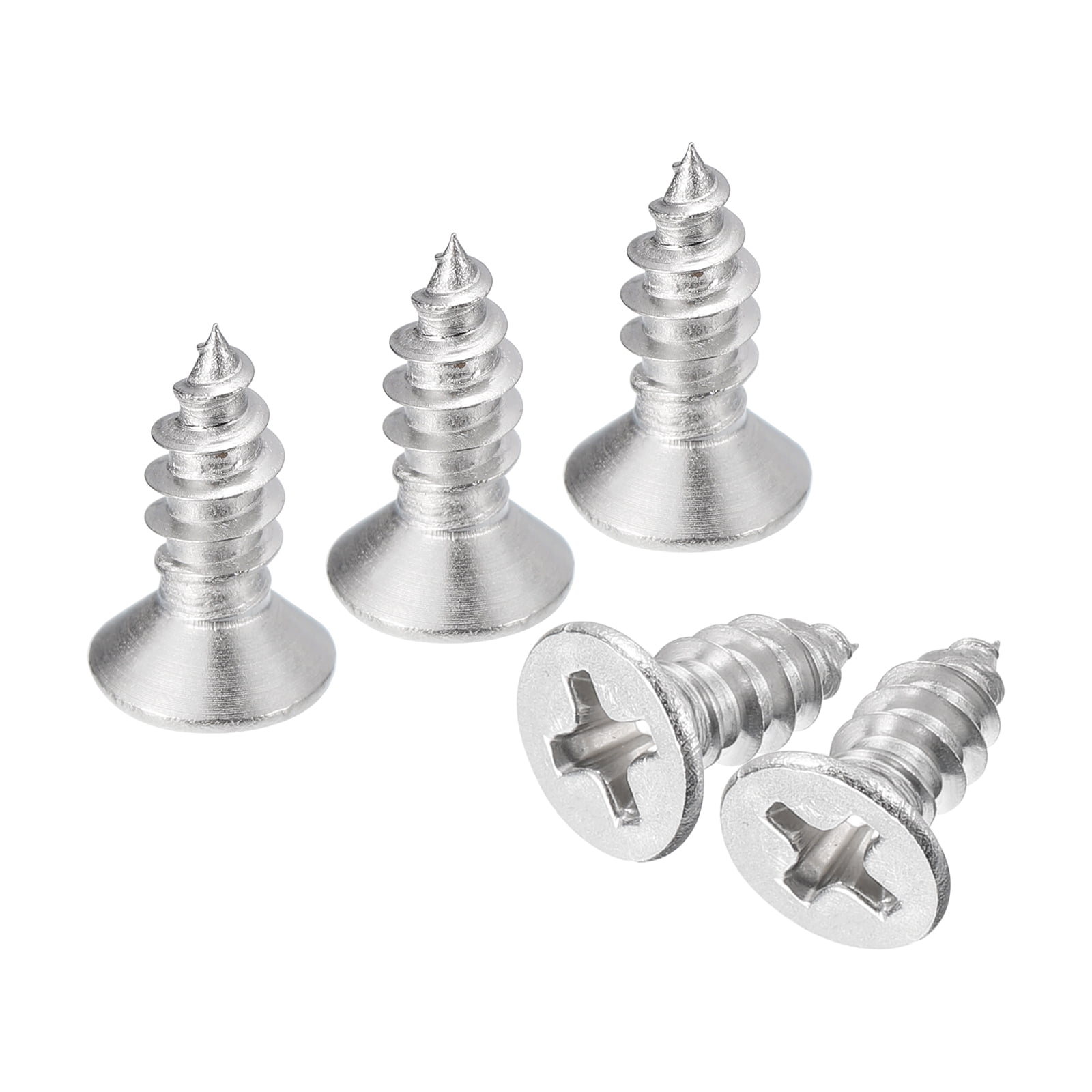 Uxcell #8x1/2" Wood Screws, 100 Pack Flat Head Phillips Self Tapping ...