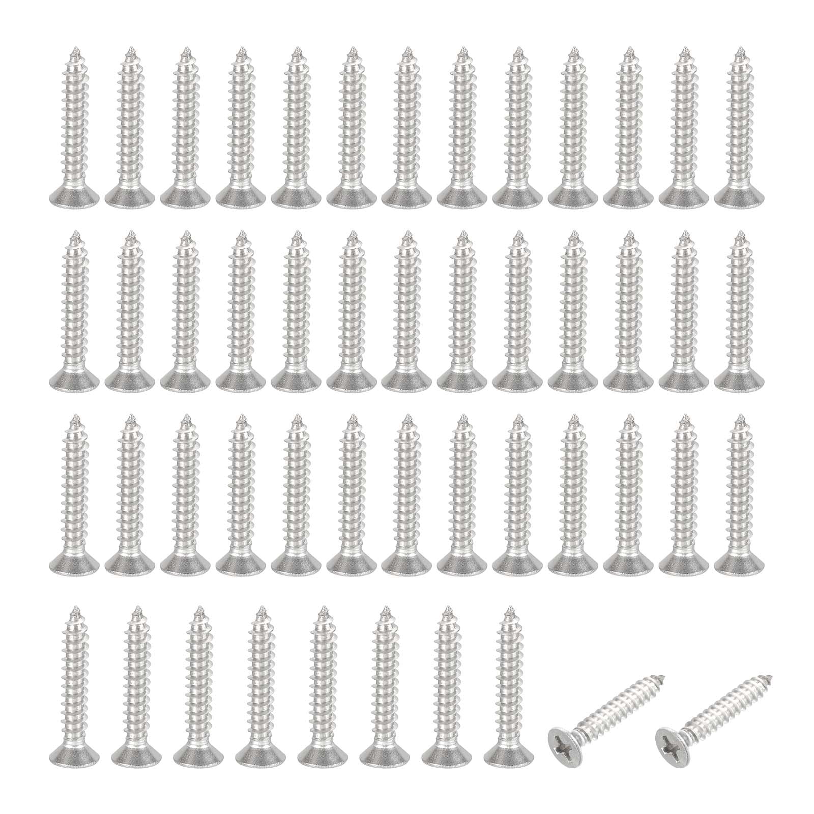 Uxcell Flat Head Sheet Metal Screws, less Steel Phillips Drive Self Tapping Wood Screws for ...