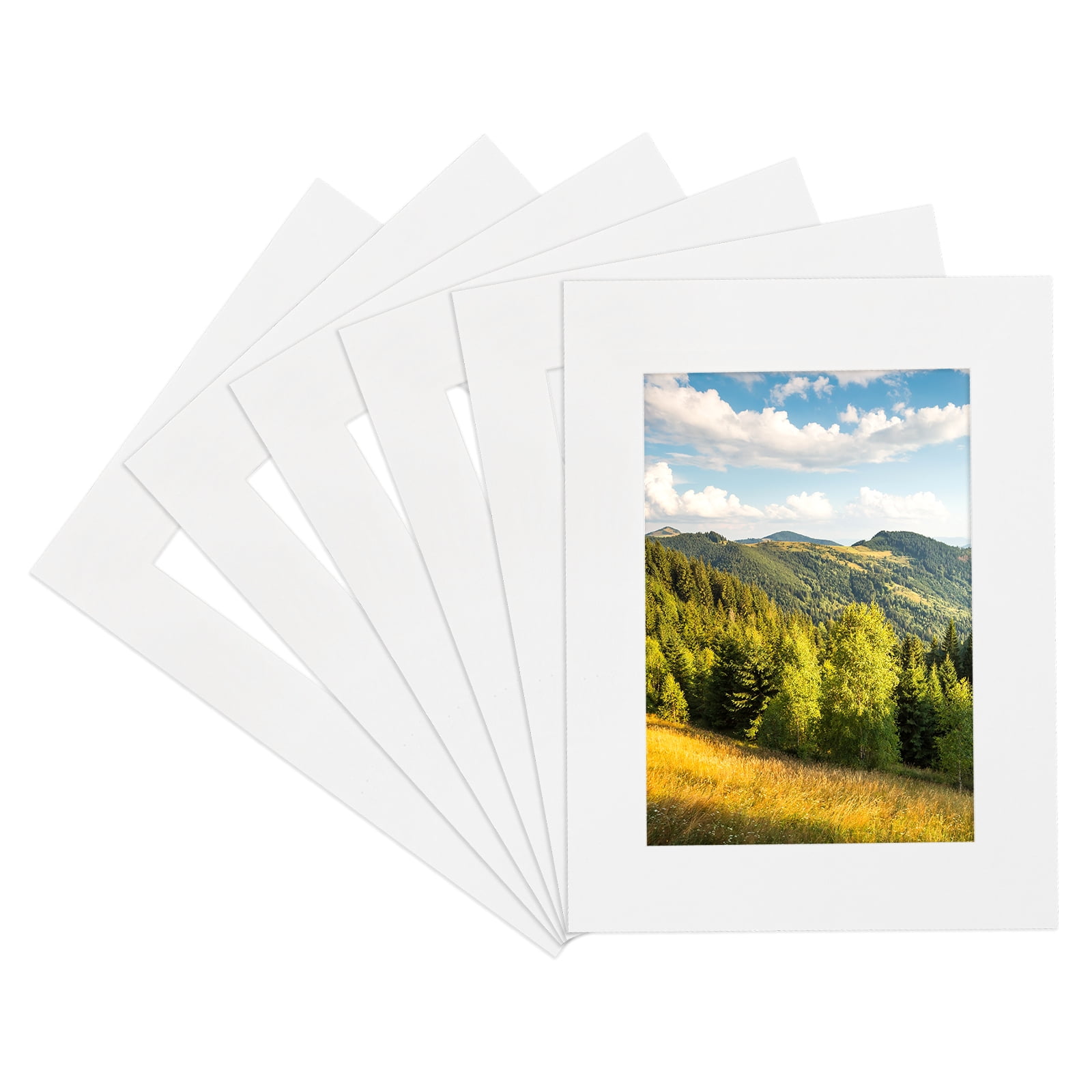 Uxcell 8x10 Mat for 8x10 Photo, 6 Pack Precut Acid-Free Mat Board ...