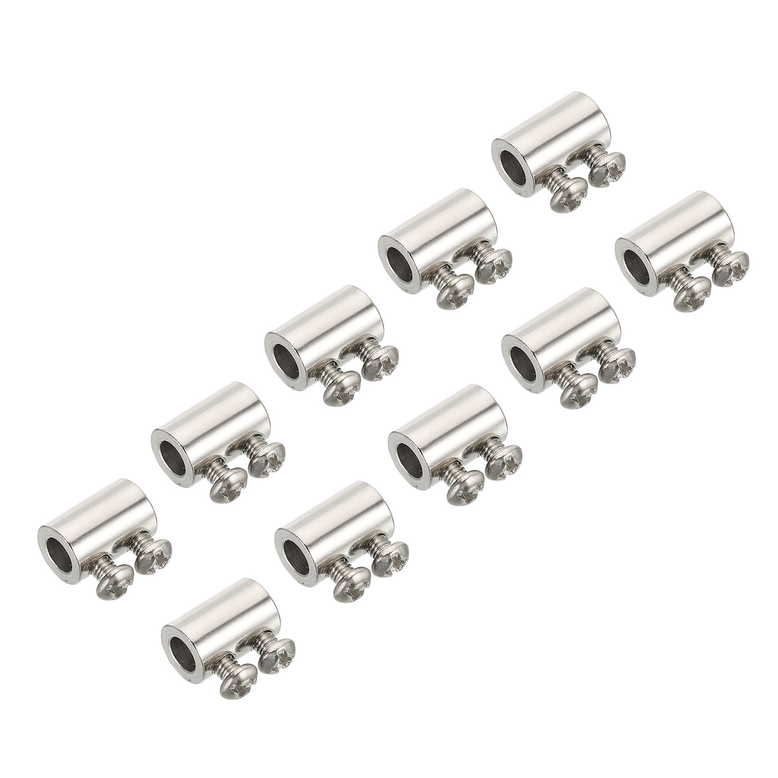 Uxcell 8x11.6mm Wire Rope Clips 3.6mm Double Holes Steel Wire Lock ...