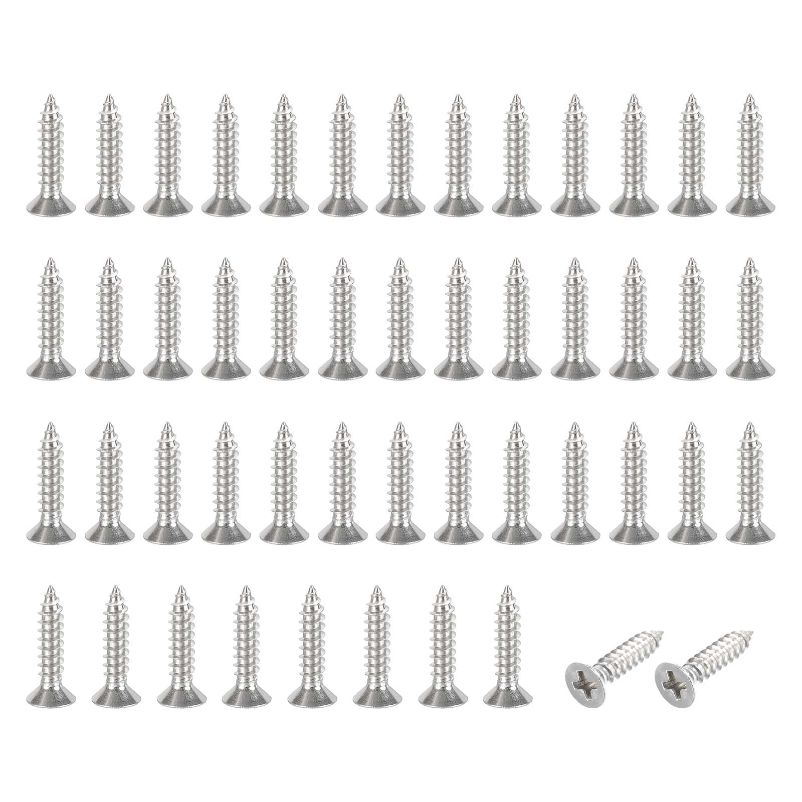 Uxcell Flat Head Sheet Metal Screws, less Steel Phillips Drive Self Tapping Wood Screws for ...