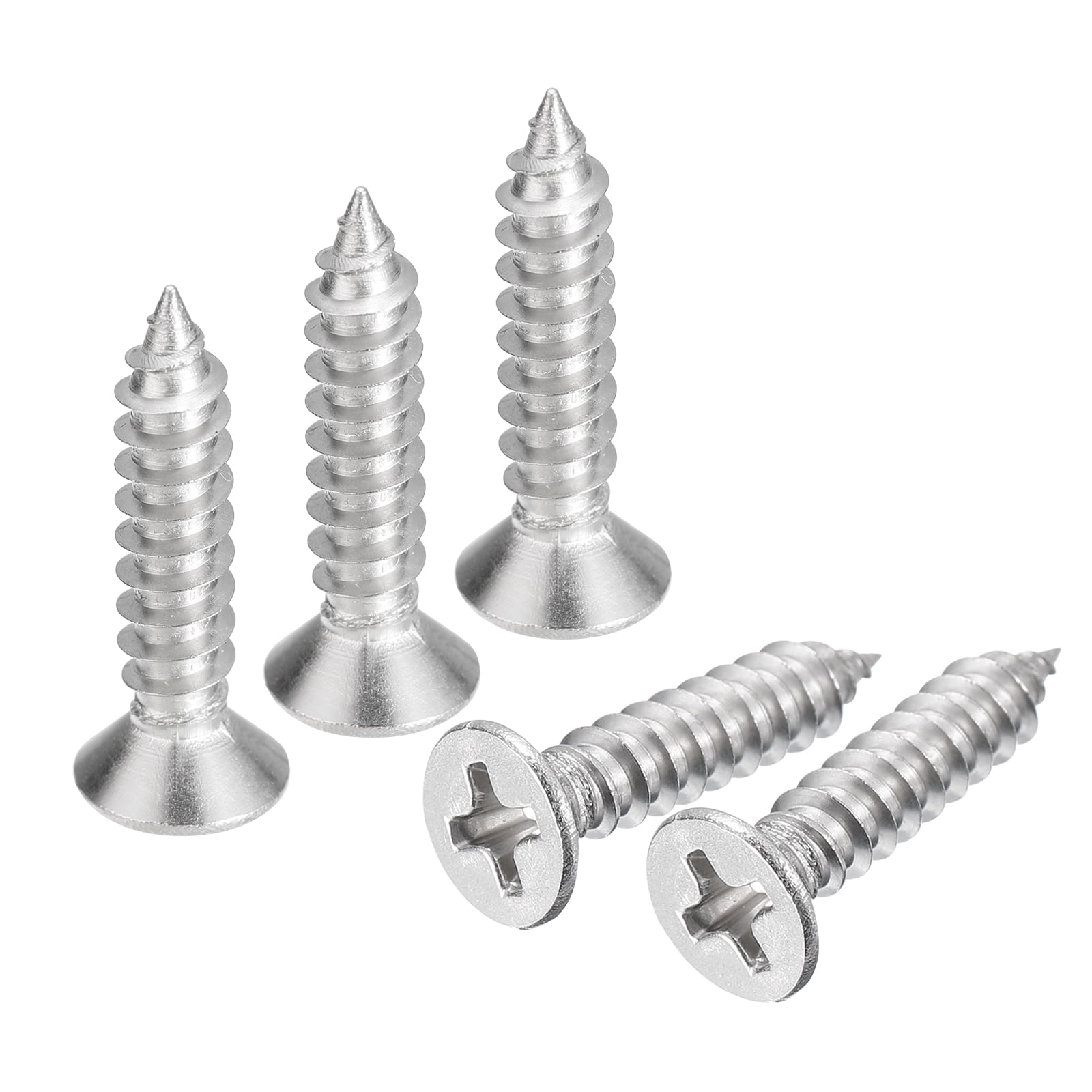 Uxcell #8x3/4" Wood Screws, 200 Pack Flat Head Phillips Self Tapping ...