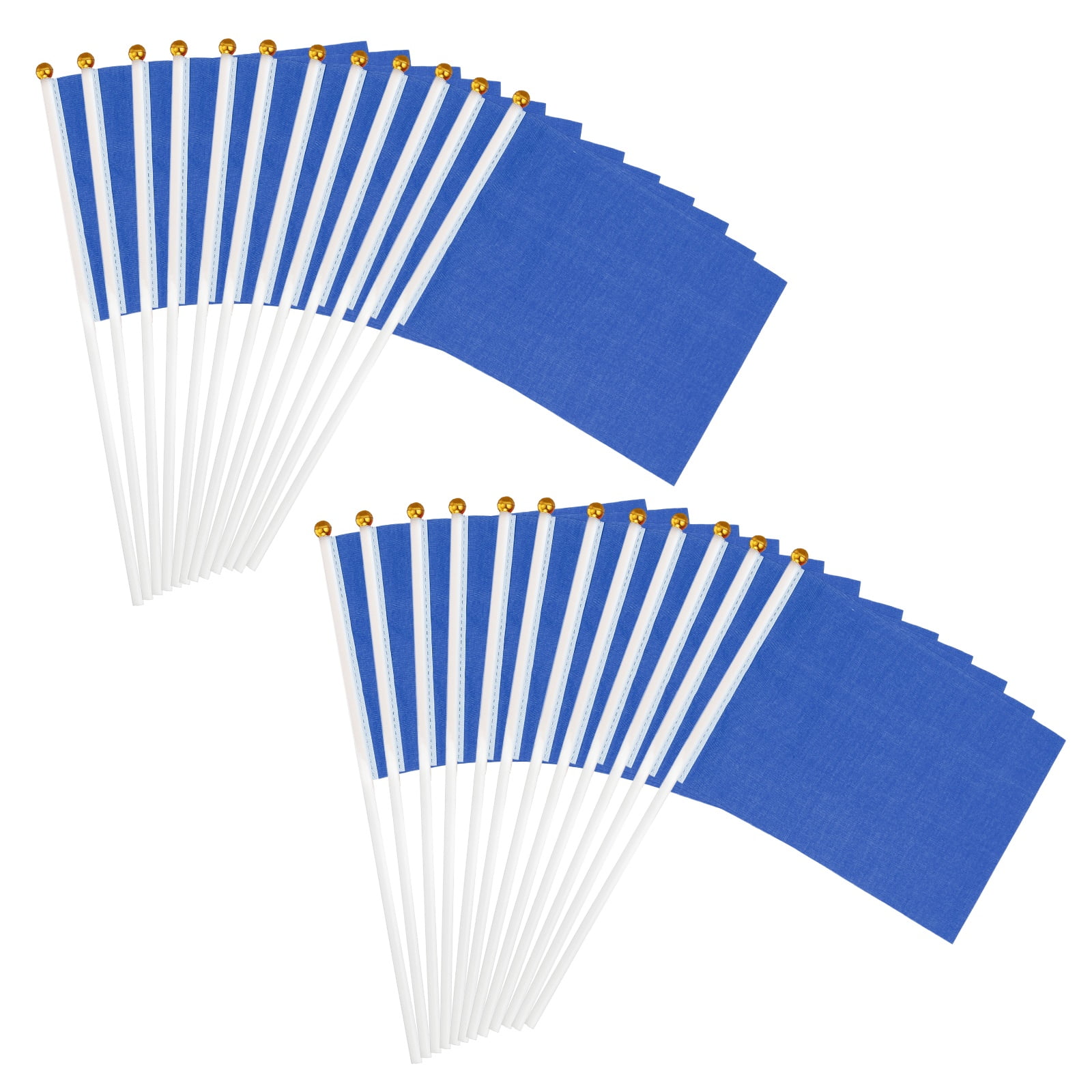 Uxcell 8x3 Inch Dark Blue Blank Stick Flag, 12Pcs Handheld Solid Color ...